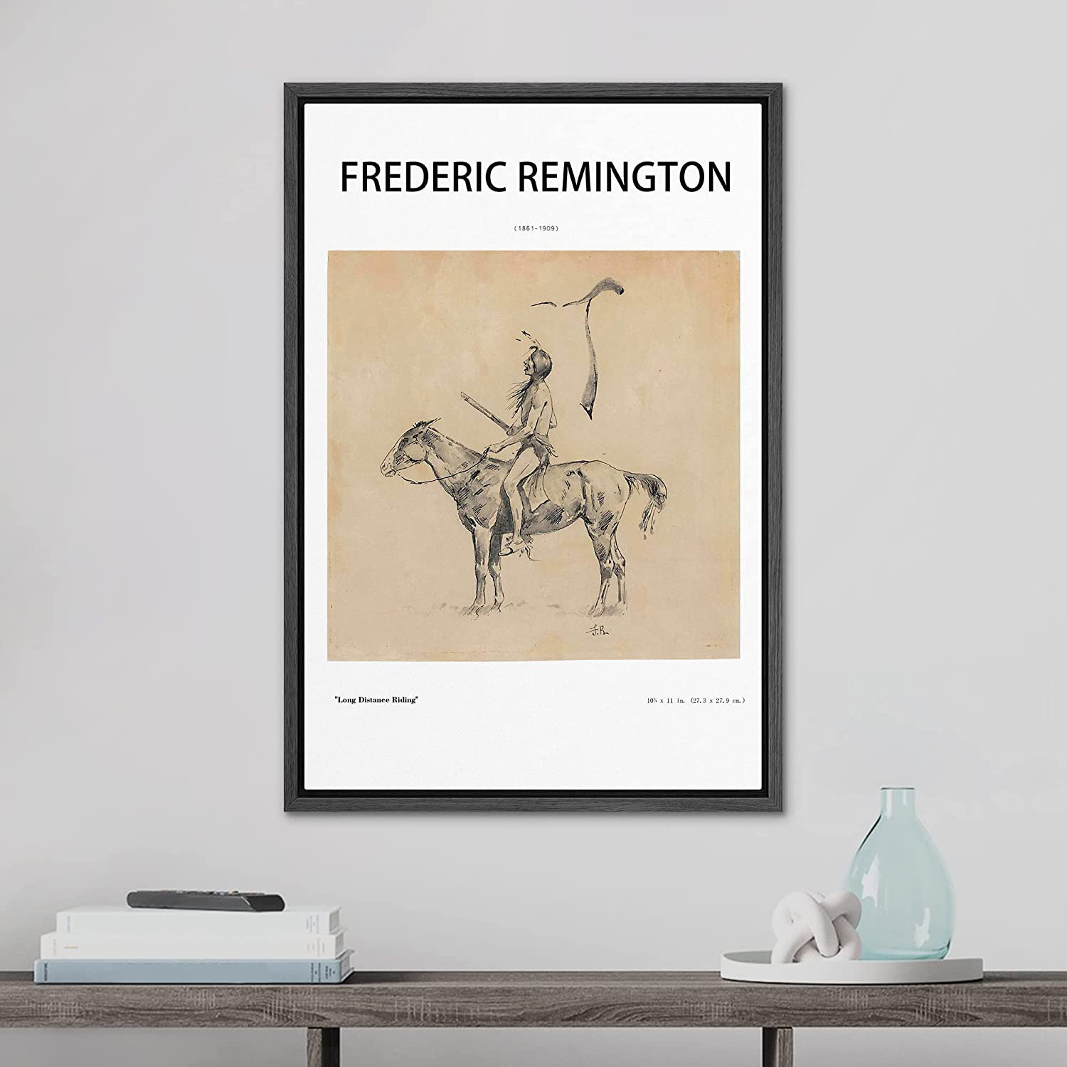 SIGNLEADER Framed Canvas Print Wall Art Remington Vintage Native ...