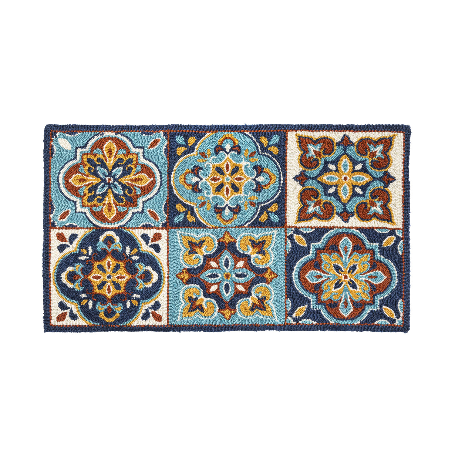 Charlton Home® Indoor/Outdoor Red Geranium Hooked Rug 24"X42" | Wayfair