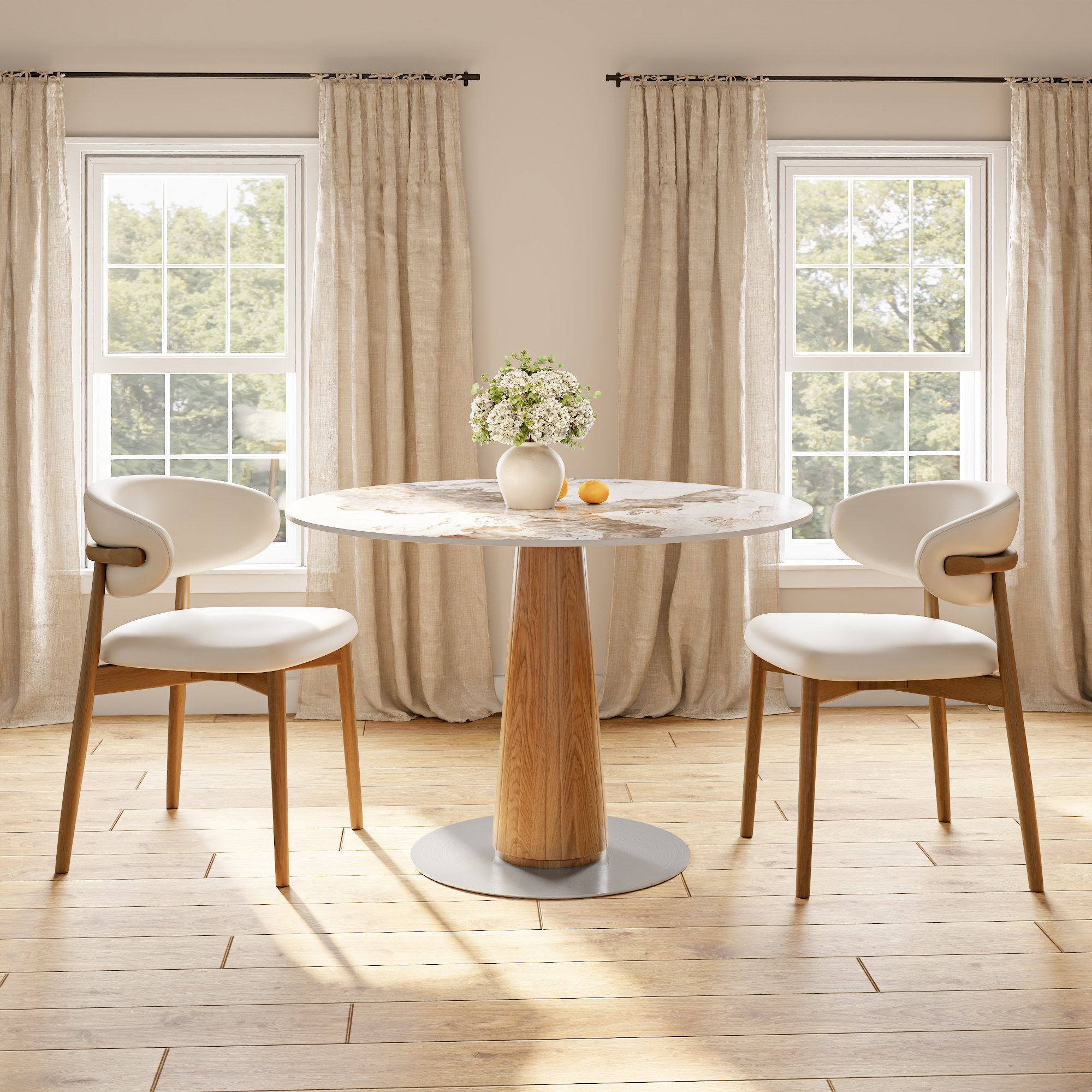 East Urban Home Aversa 31"/39"/43" Round Sintered Stone Dining Table ...