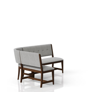Red Barrel Studio® Curved Dining Bench Mid-Century Modern Upholstered ...