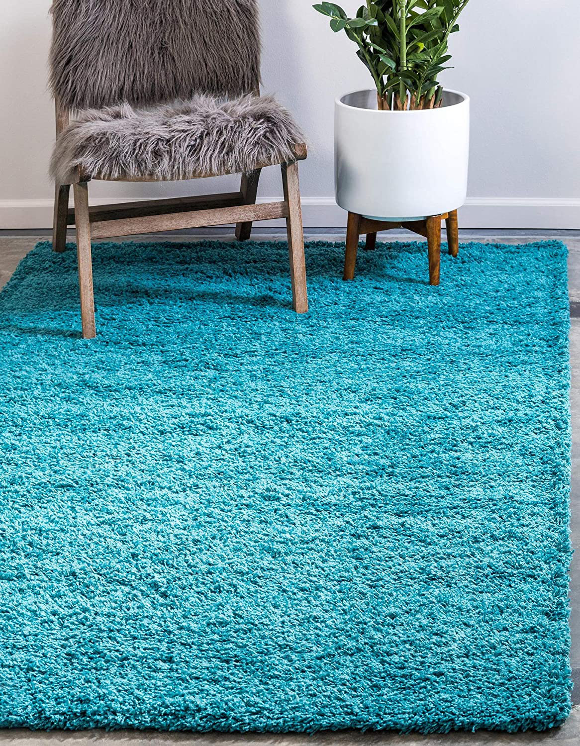 17 Stories Annie-Louise California Shaggy Teal Rug & Reviews | Wayfair ...