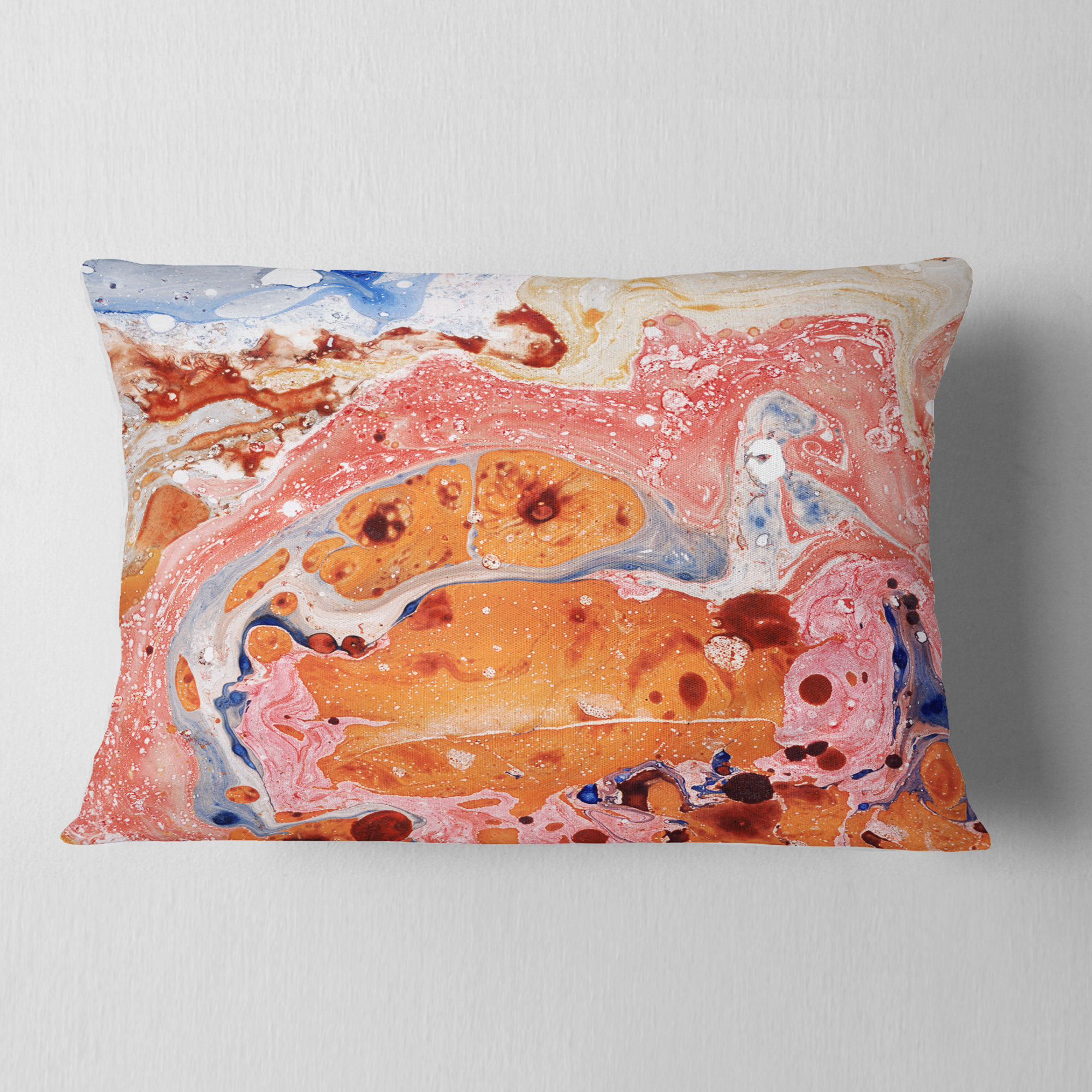 Design Art Rose Abstract Fusion - Abstract Printed Pillow | Wayfair