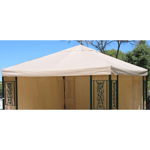 Quick-Star Roma Quick-Star Beige Fabric Replacement Canopy for Gazebo ...