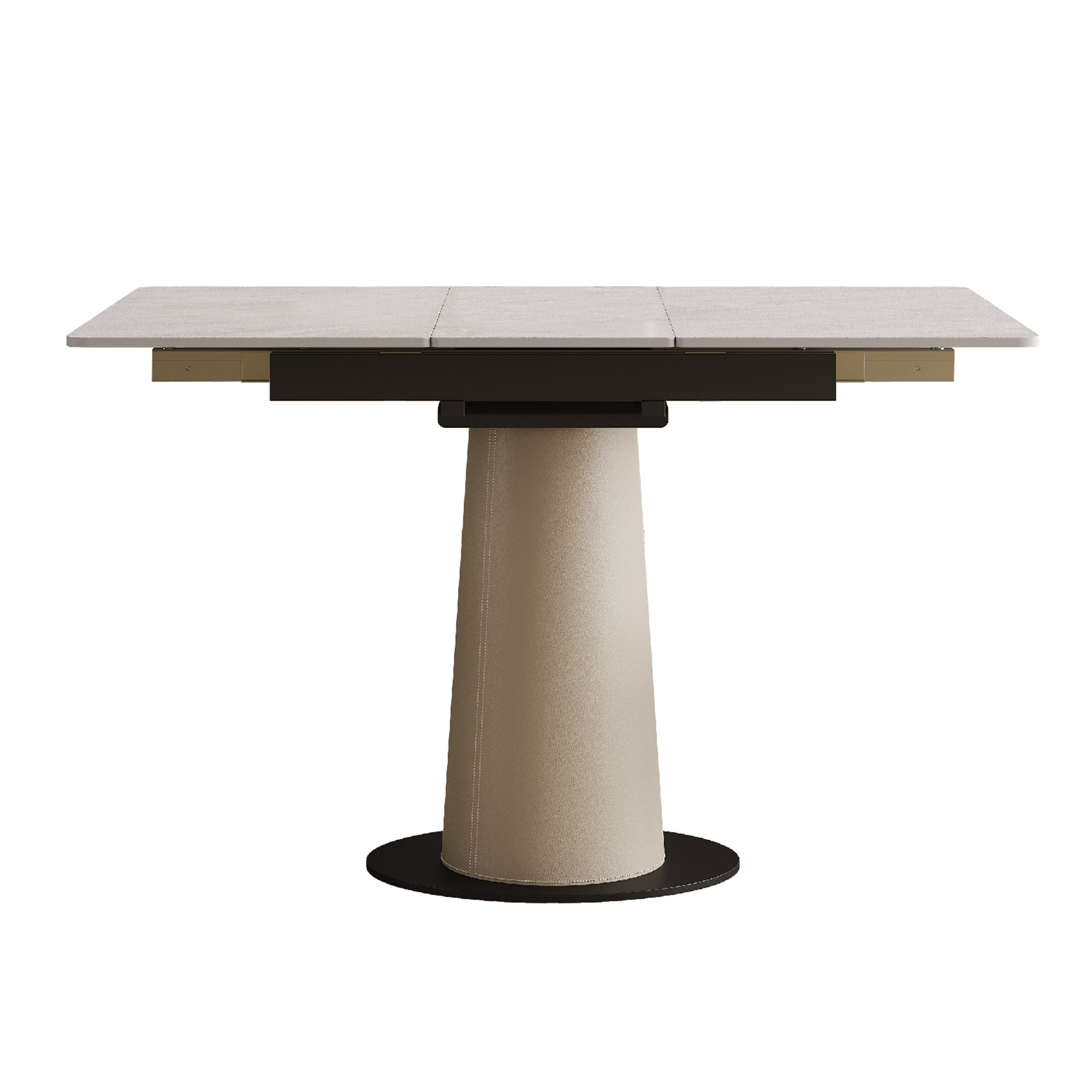 Ivy Bronx Leather-wrapped Telescoping Folding Dining Table With ...