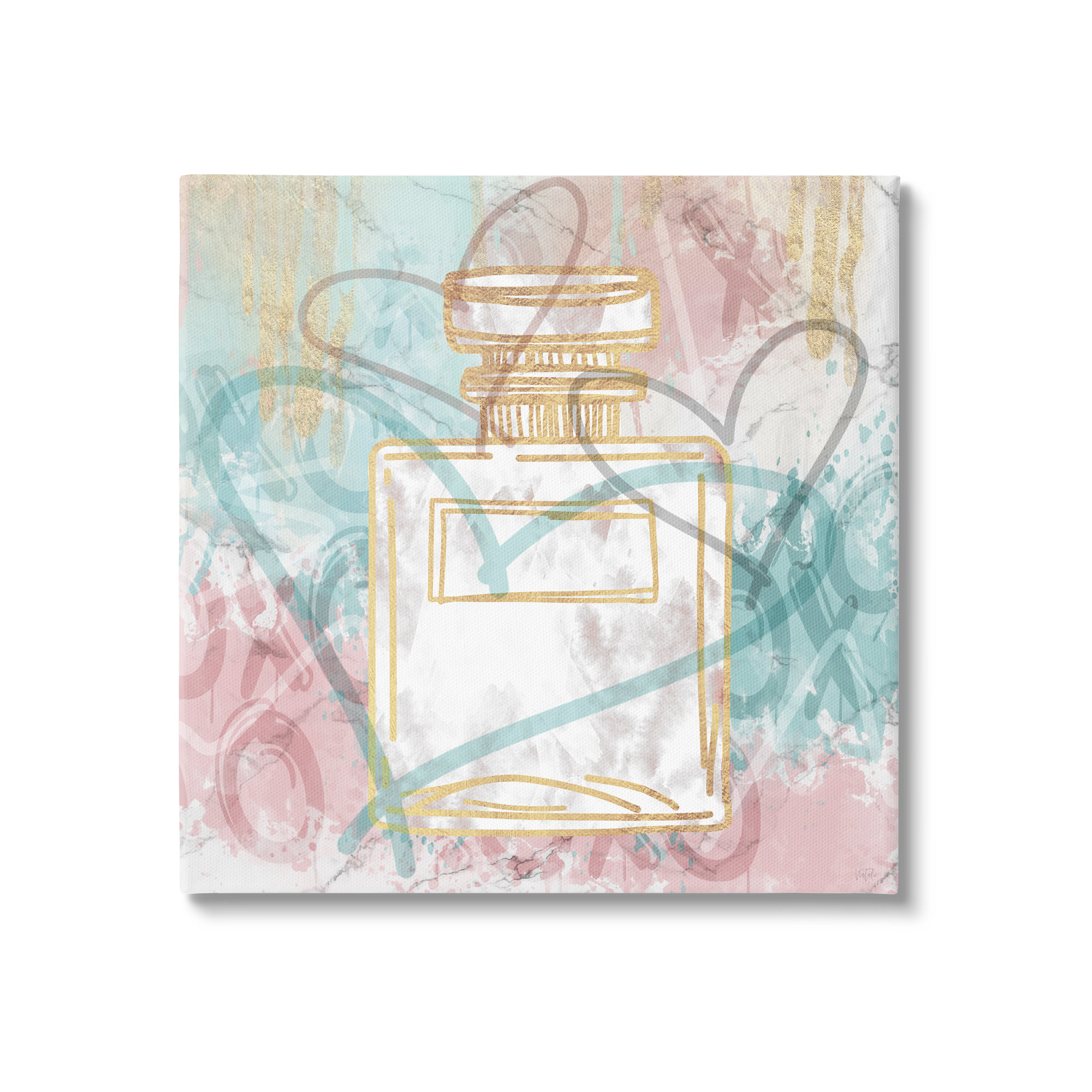 Wrought Studio Graffiti Hearts Perfume Canvas Wall Art by Natalie ...
