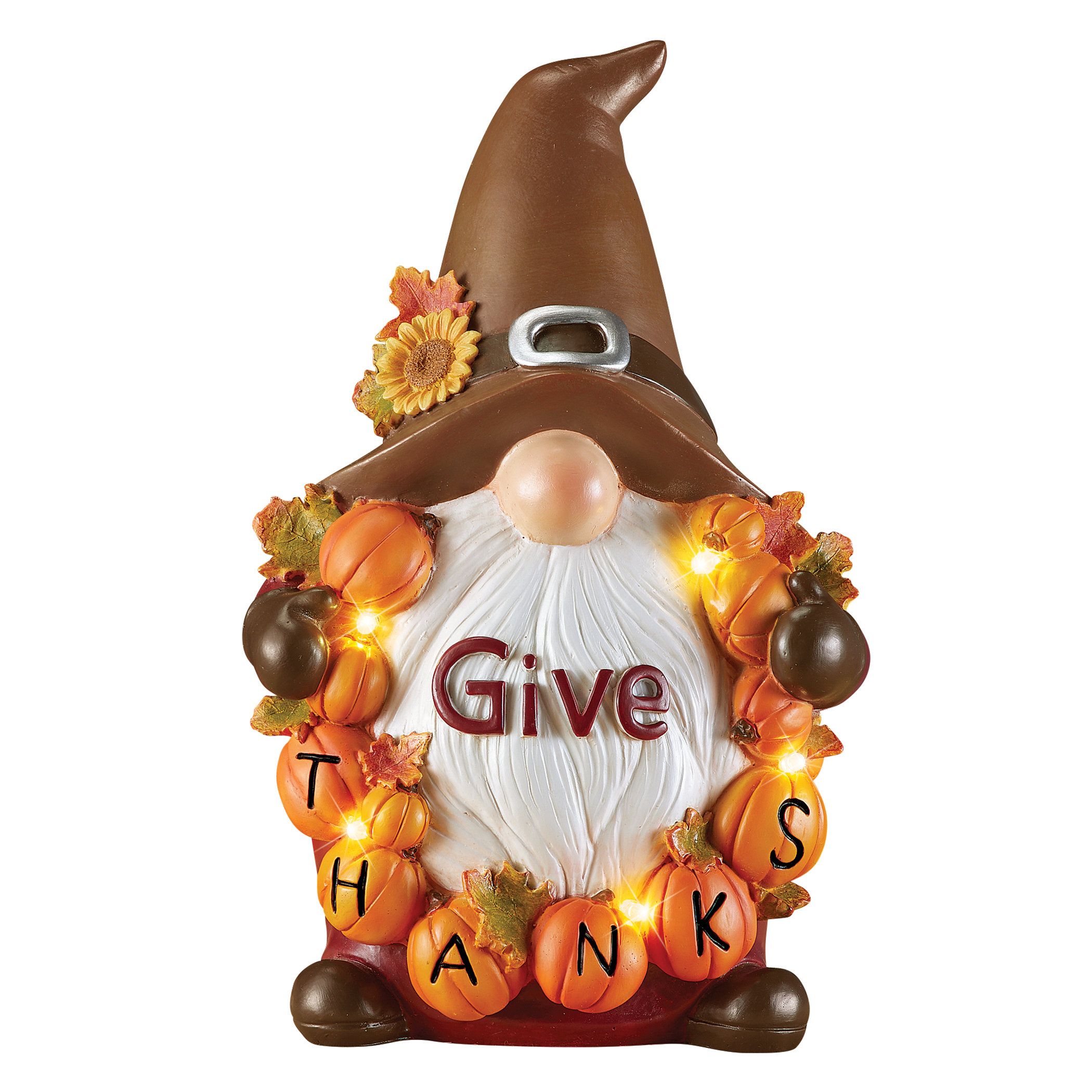The Holiday Aisle® Hand-Painted Give Thanks LED Lighted Thanksgiving ...