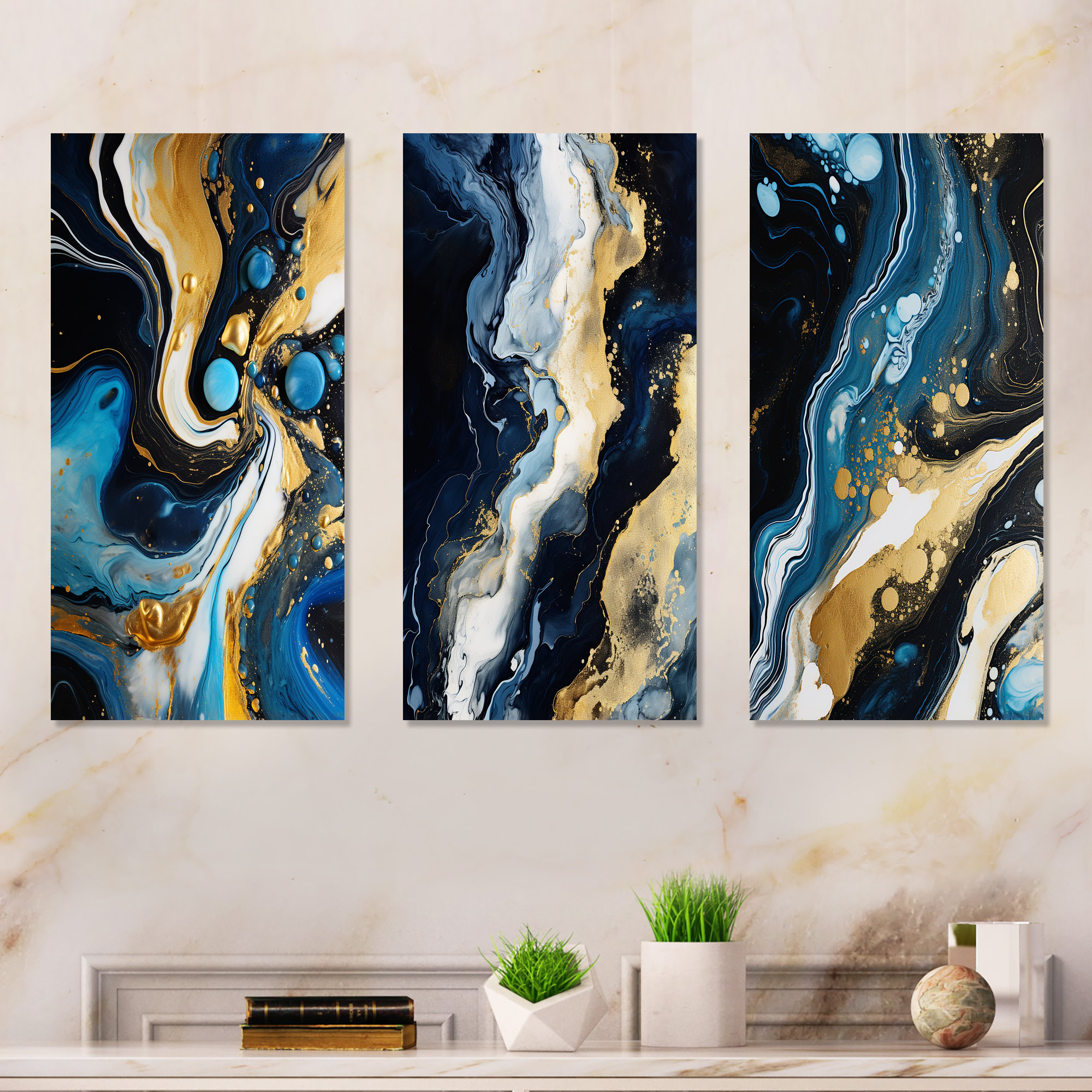 Mercer41 Abstract Liquid Ink Serenade Of Swirls I - Abstract Liquid Ink ...