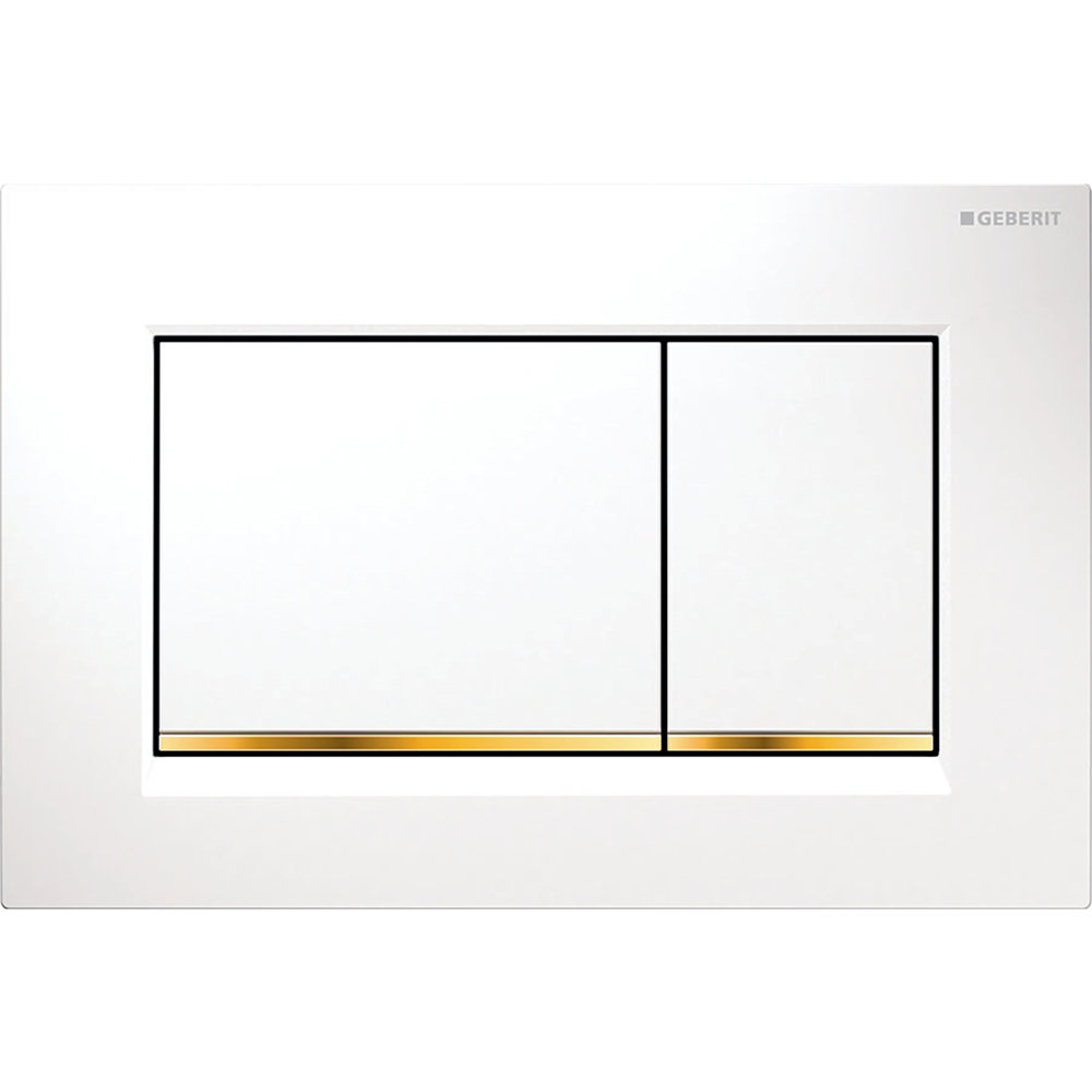 Geberit Sigma30 White & Gold Dual Flush Plate | Wayfair.co.uk