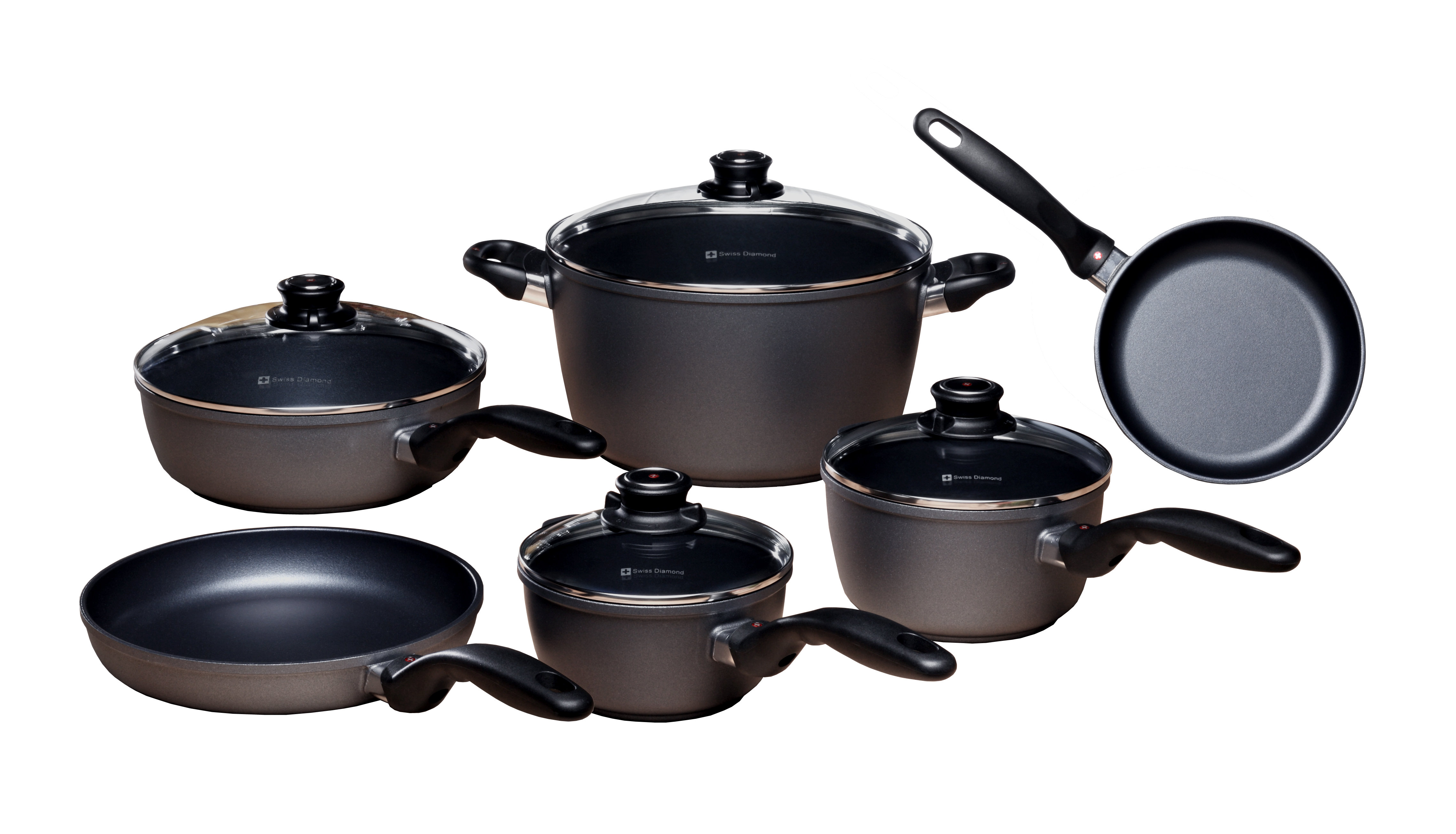 Swiss Diamond 10 Piece Aluminum Non Stick Cookware Set & Reviews | Wayfair