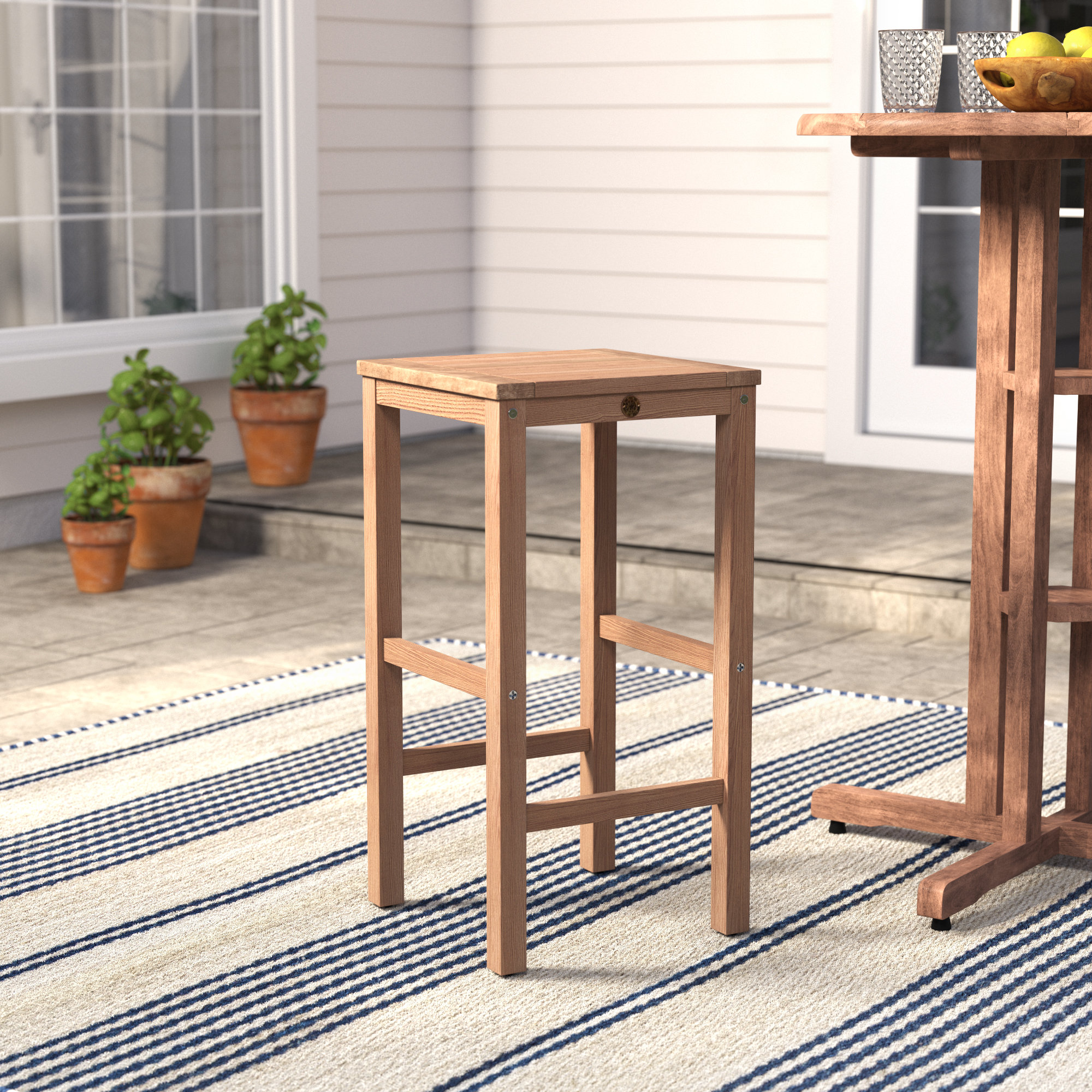 AllModern Tempo 30" Teak Patio Bar Stool & Reviews - Wayfair Canada