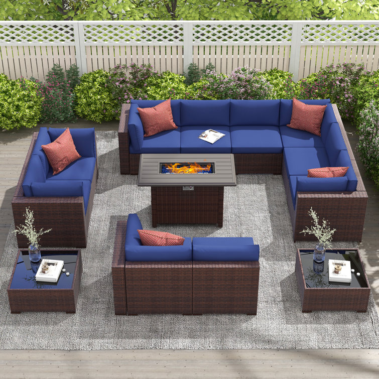 Wade Logan® Bult Wicker 10 - Person Modular Patio Conversation Sets ...