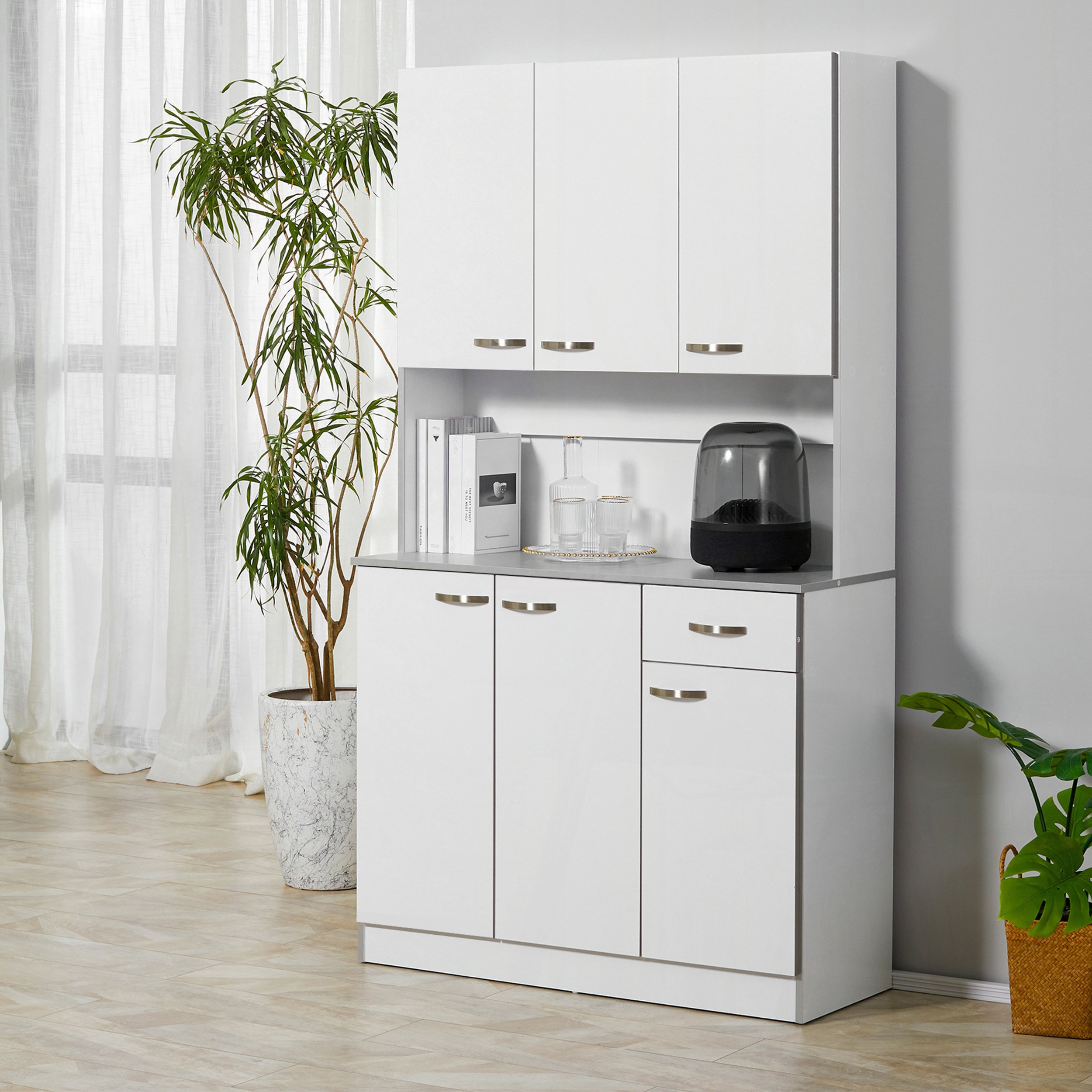 Hokku Designs HomCom 71" Modern Freestanding Kitchen Buffet Hutch With ...
