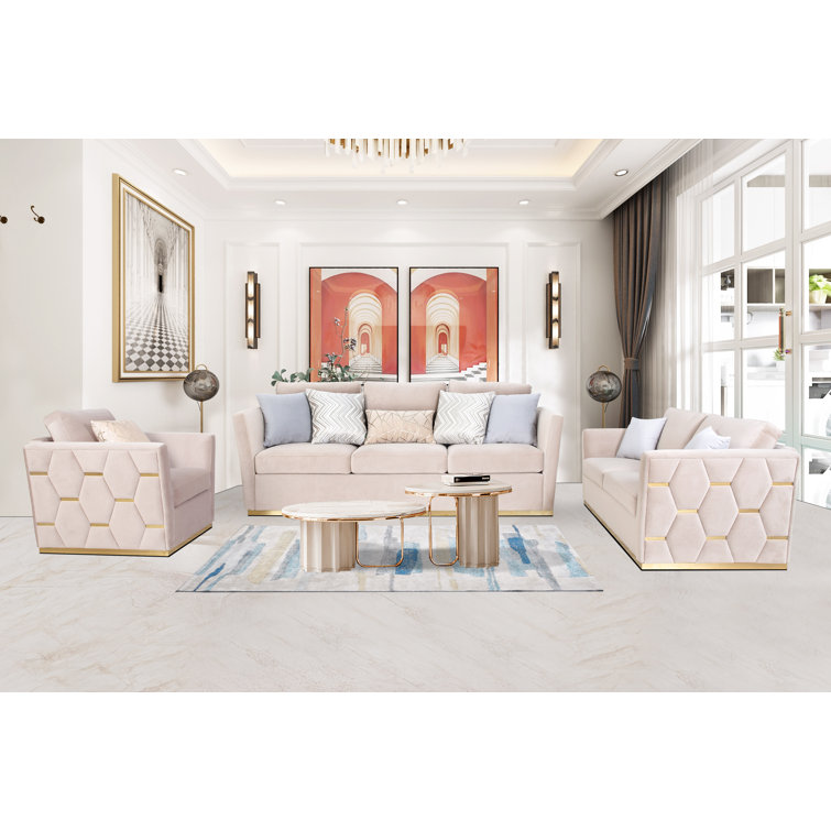 Mercer41 Kaveesh 92'' Velvet Sofa | Wayfair