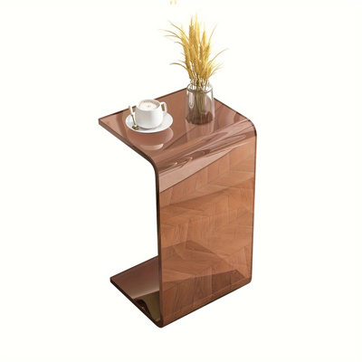 acrylic bedside table brown