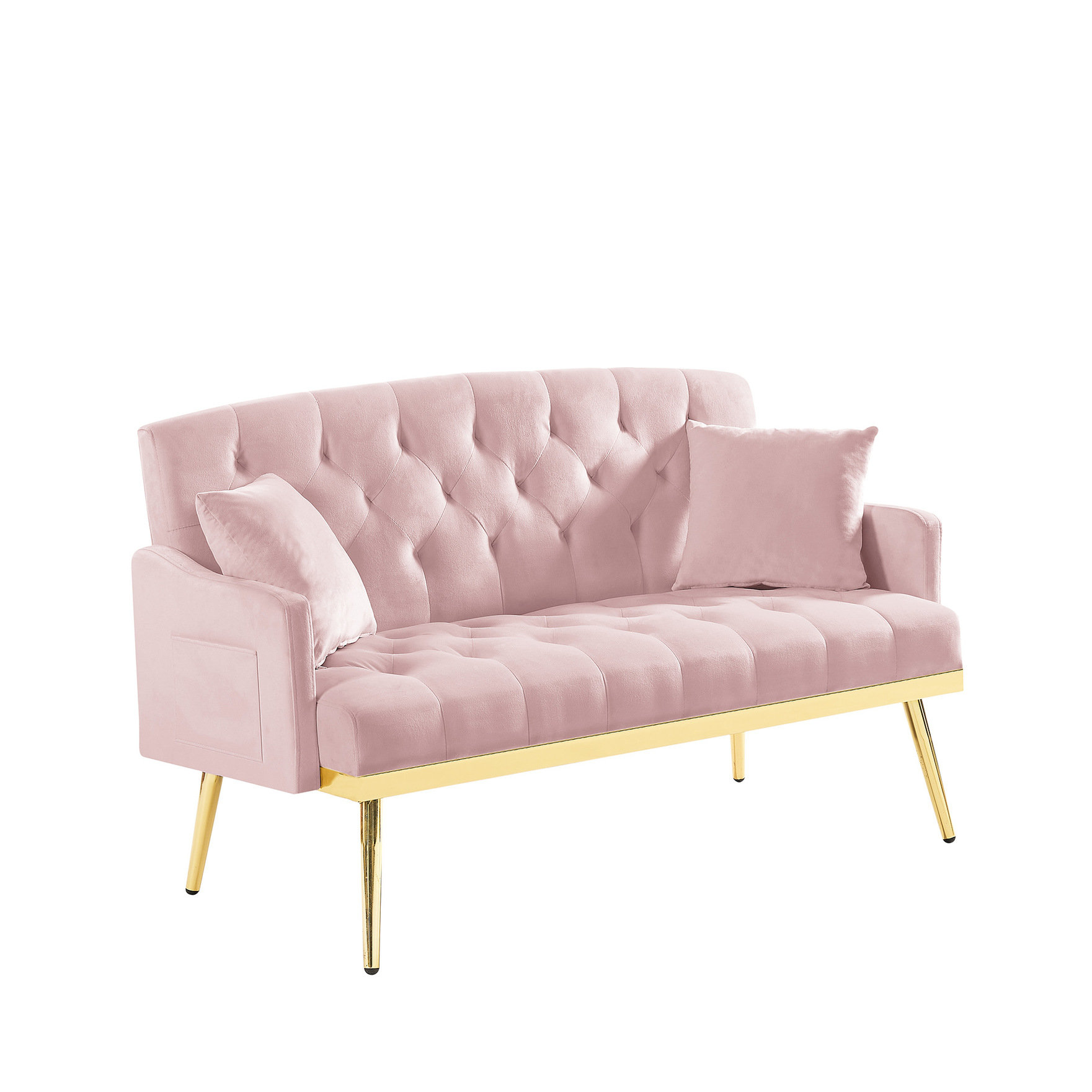 Mercer41 Contemporary Pink 2 , Velvet Fabric, Metal Legs, Easy Assembly ...