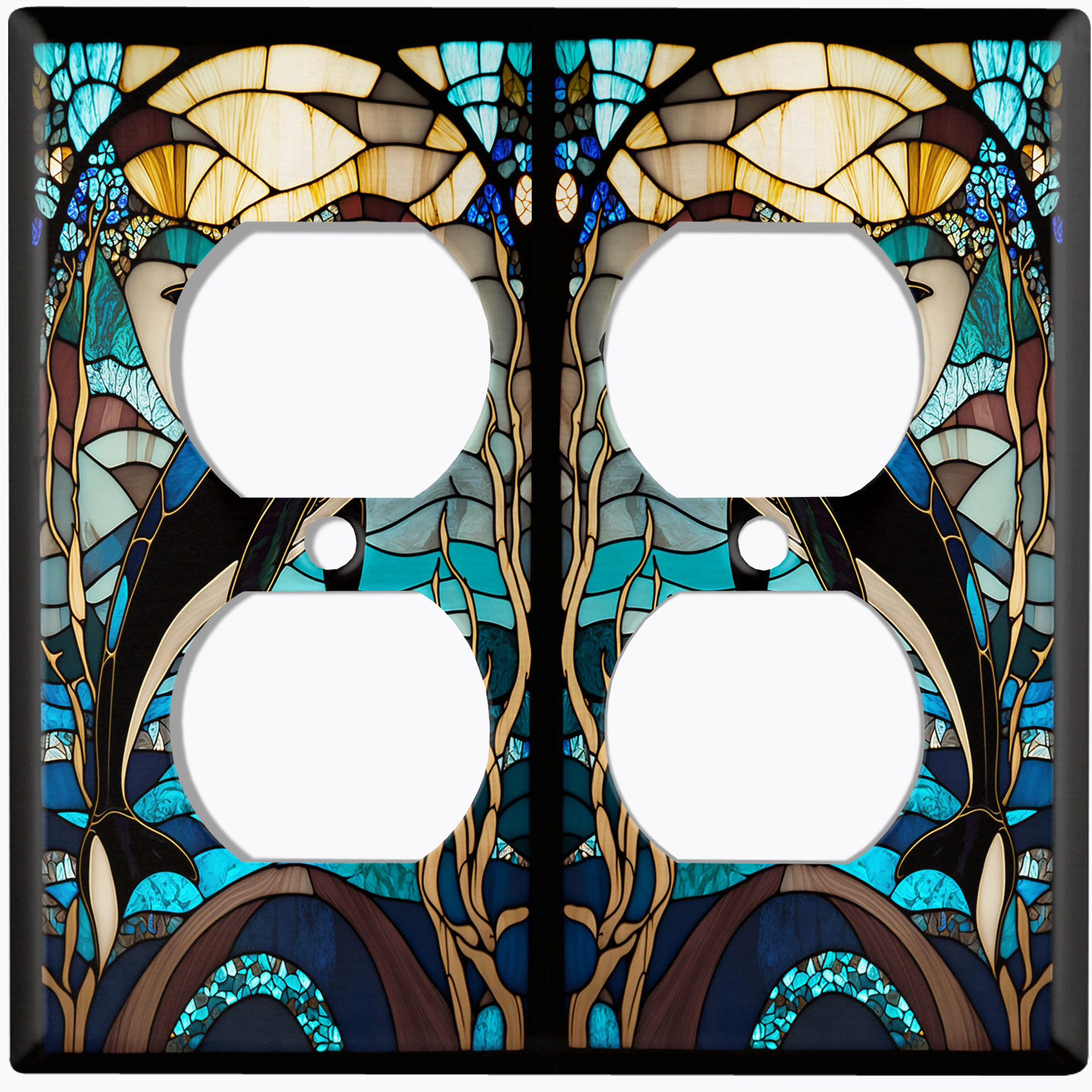 WorldAcc Cute Shamu Glass 2-Gang Duplex Outlet Wall Plate | Wayfair
