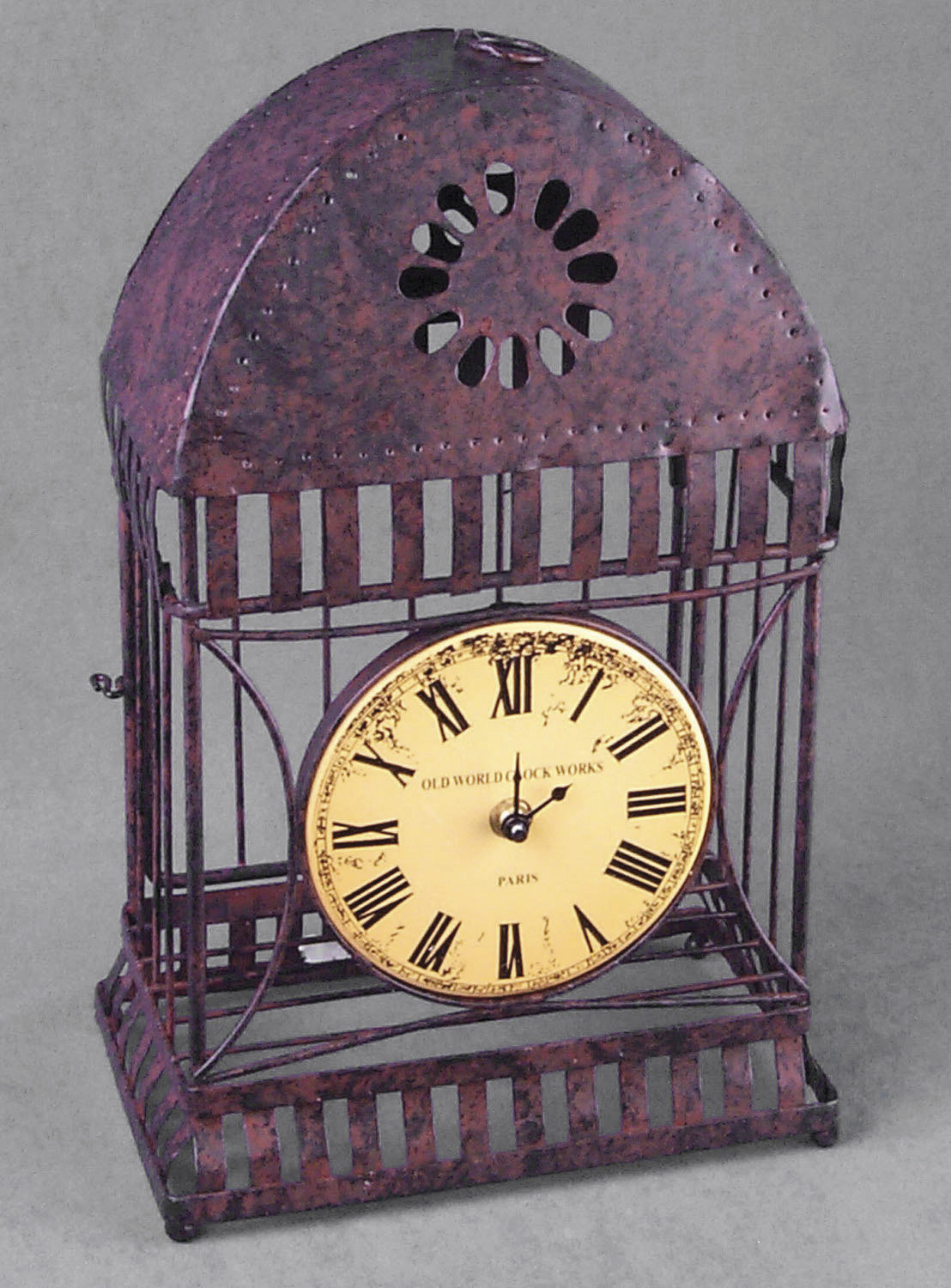 Bungalow Rose Analog Metal Quartz Tabletop Clock, Rust | Wayfair