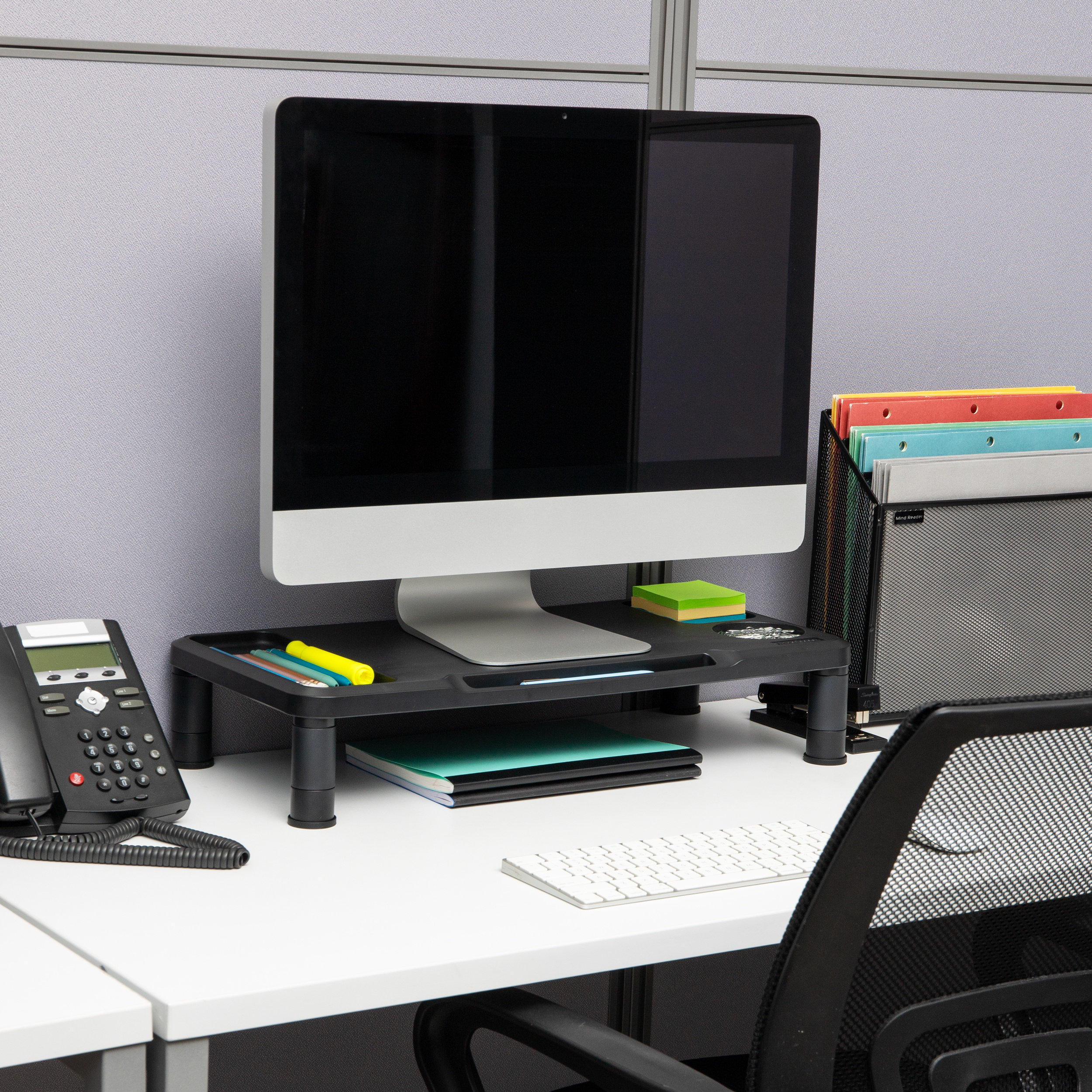 Mind Reader Monitor Stand, Laptop Riser, Desktop Organizer, Office ...