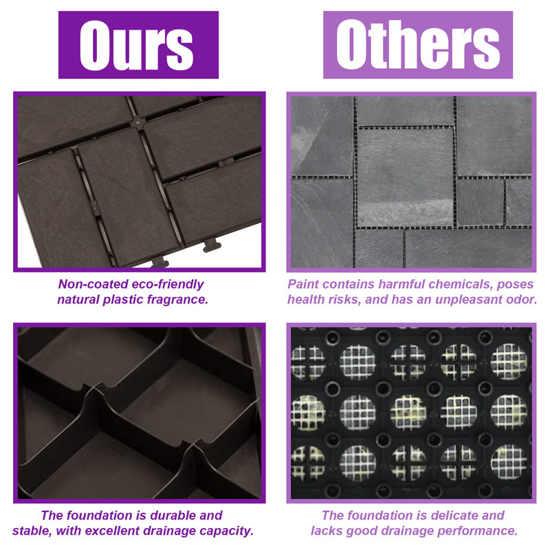 Domi Louvered Outdoor Plastic Deck Tile | Wayfair