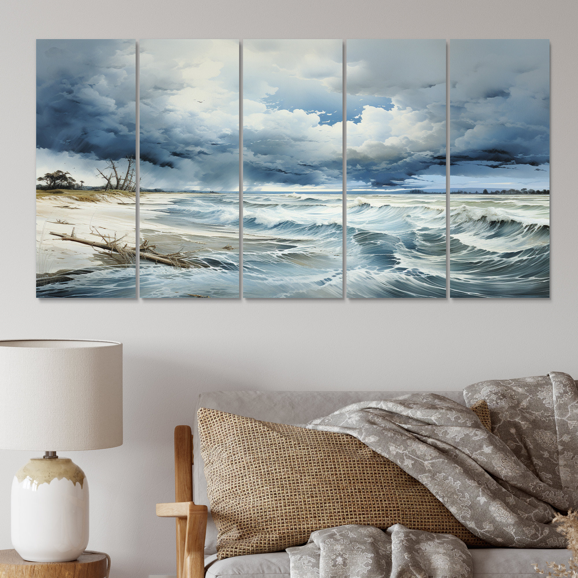 Design Art Tempestuous Storms Over The Ocean I - Nautical & Beach Wall ...