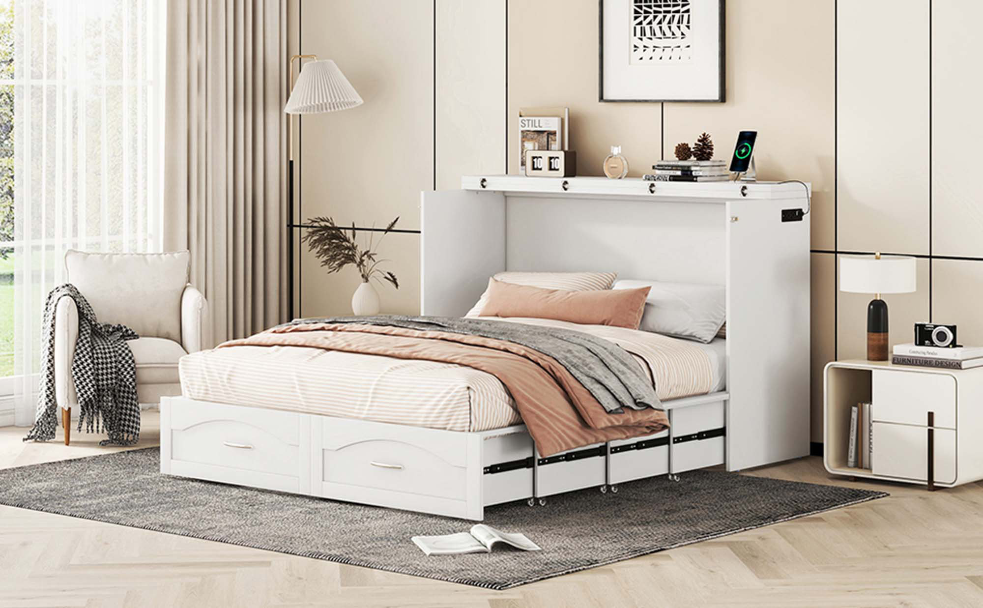 Impact Outdoor Murphy Bed Wall Bed With Drawer And A Set Of Sockets ...