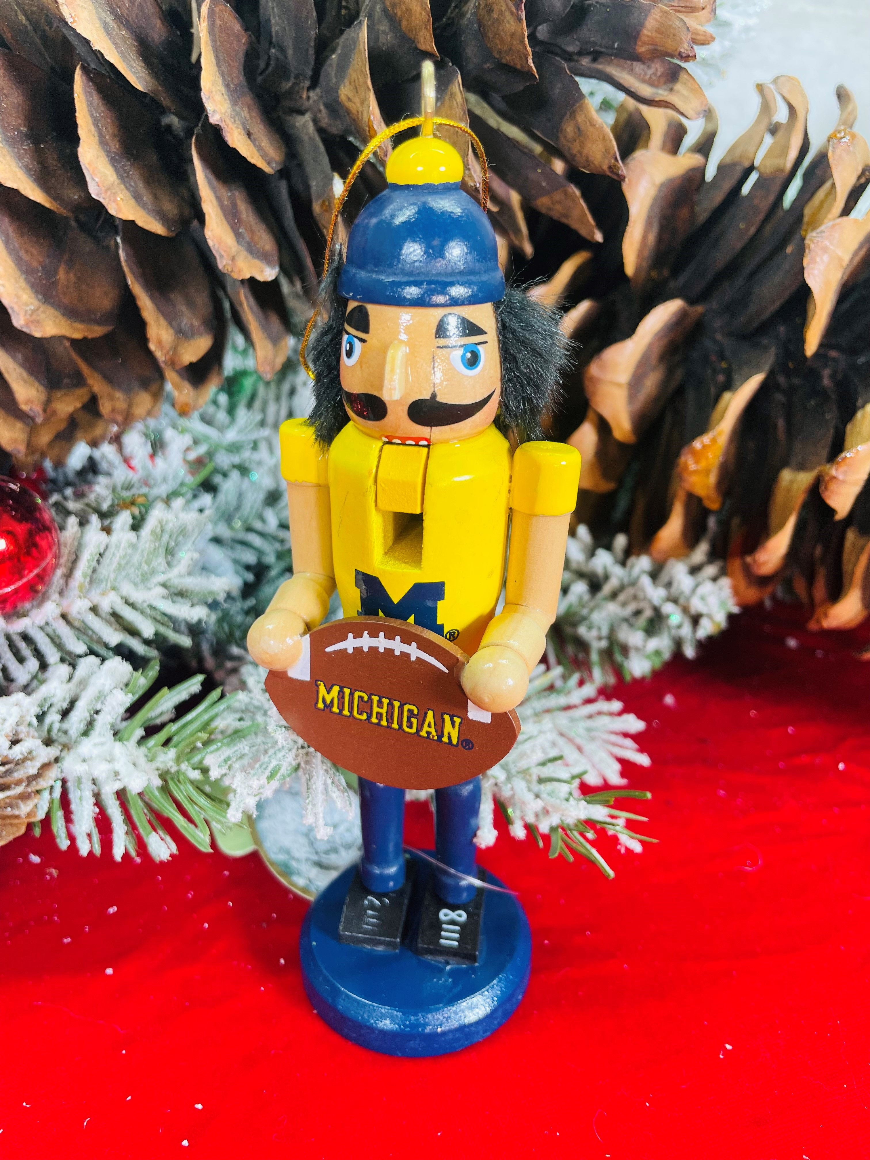 Santa's Workshop NCAA Football Nutcracker Hanging Figurine Ornament ...