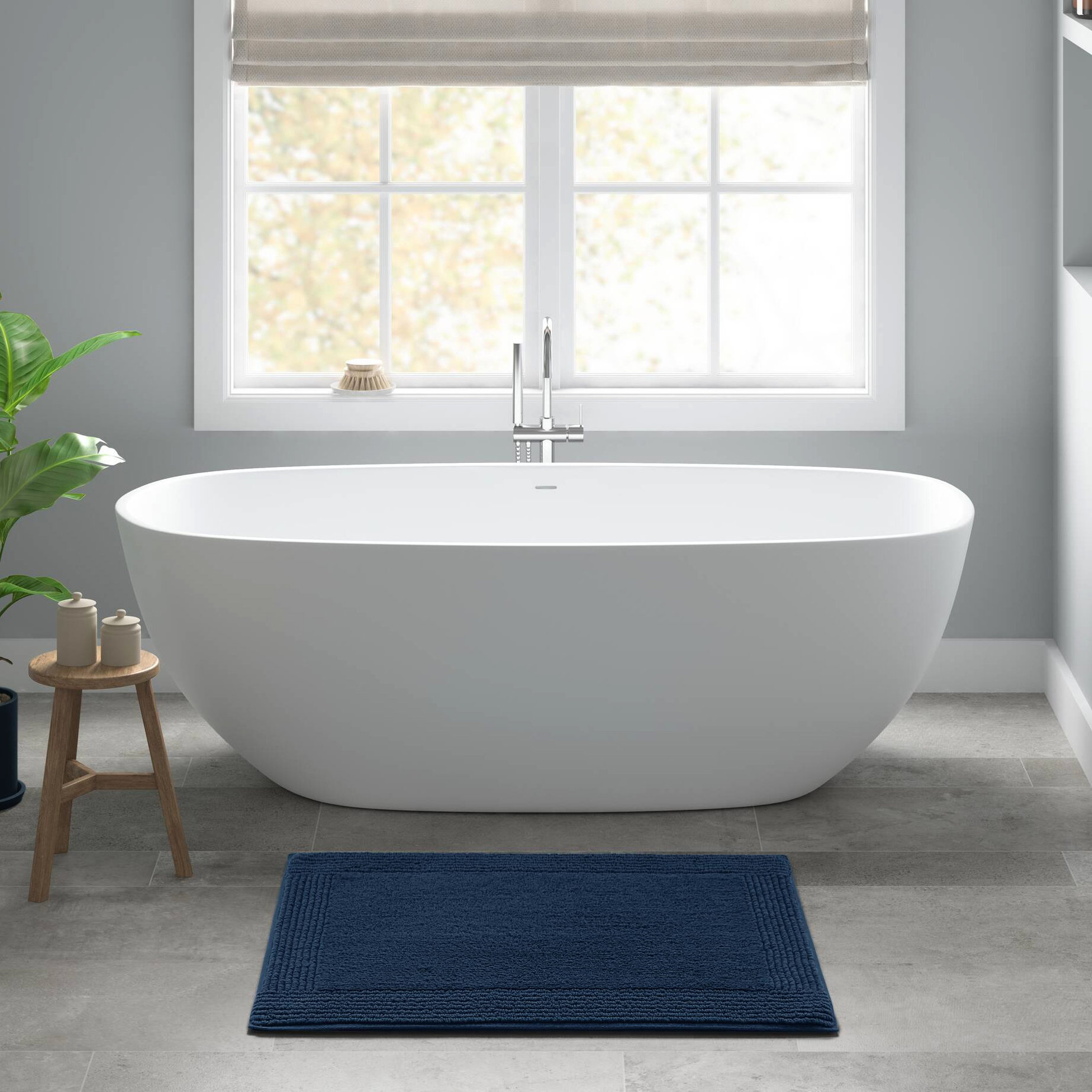 Ebern Designs 1 Pcs Navy 20x30" 3000 Gsm 100% Cotton Reversible Bath ...