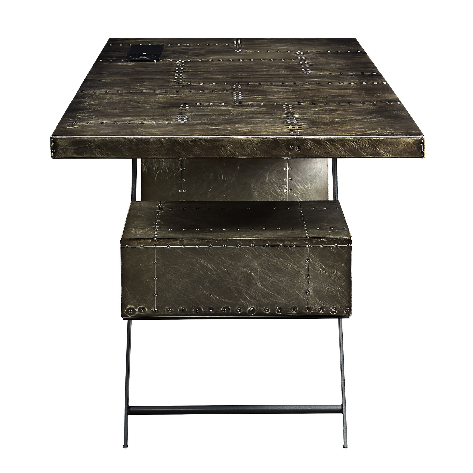 Williston Forge Practical Desk With Connections - Synthetic Wood Bronze ...