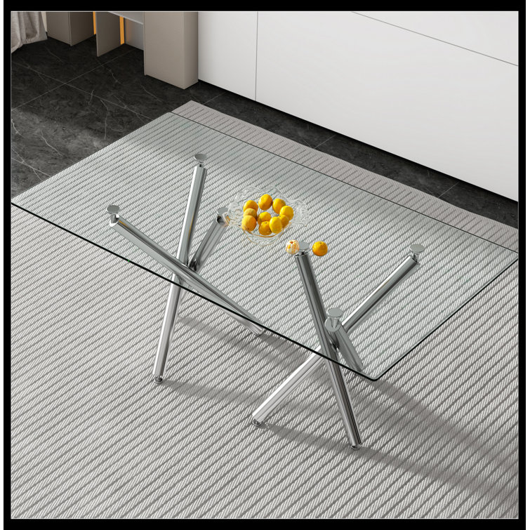 Ivy Bronx Buono Glass Top Dining Table | Wayfair