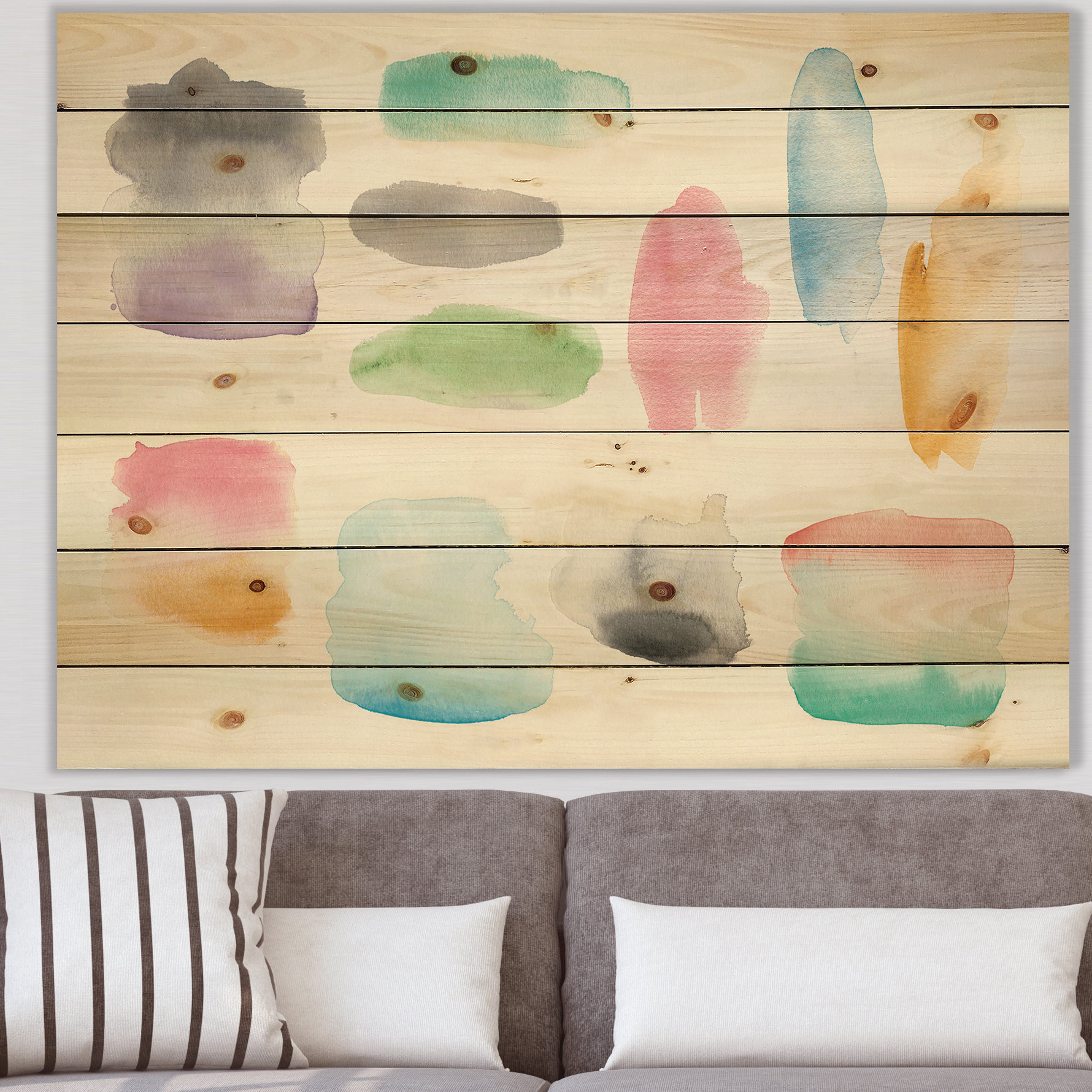 East Urban Home Watercolor Geometric Swatch Element III - Mid-Century ...