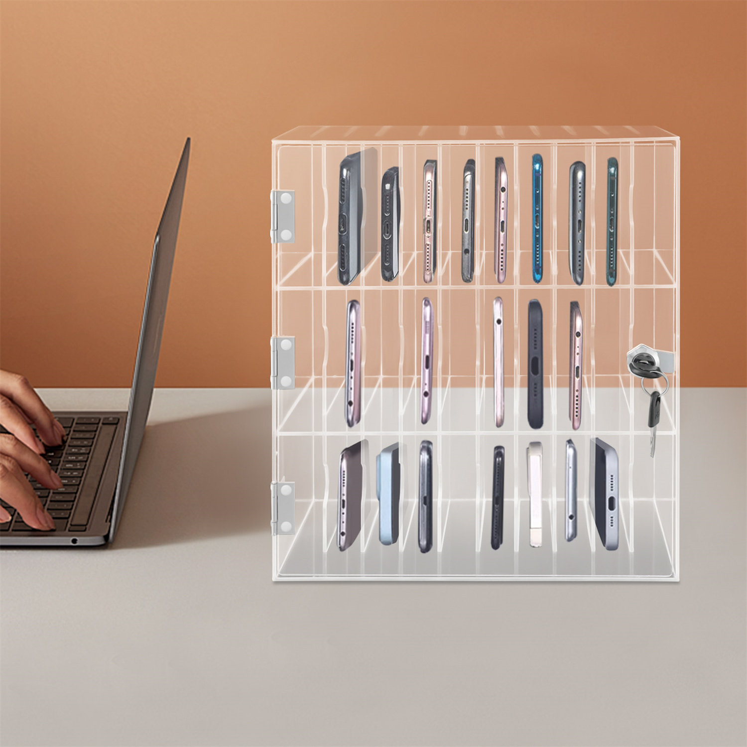 YINXIER 3-Tier Clear Cell Phone Locker Box | Wayfair