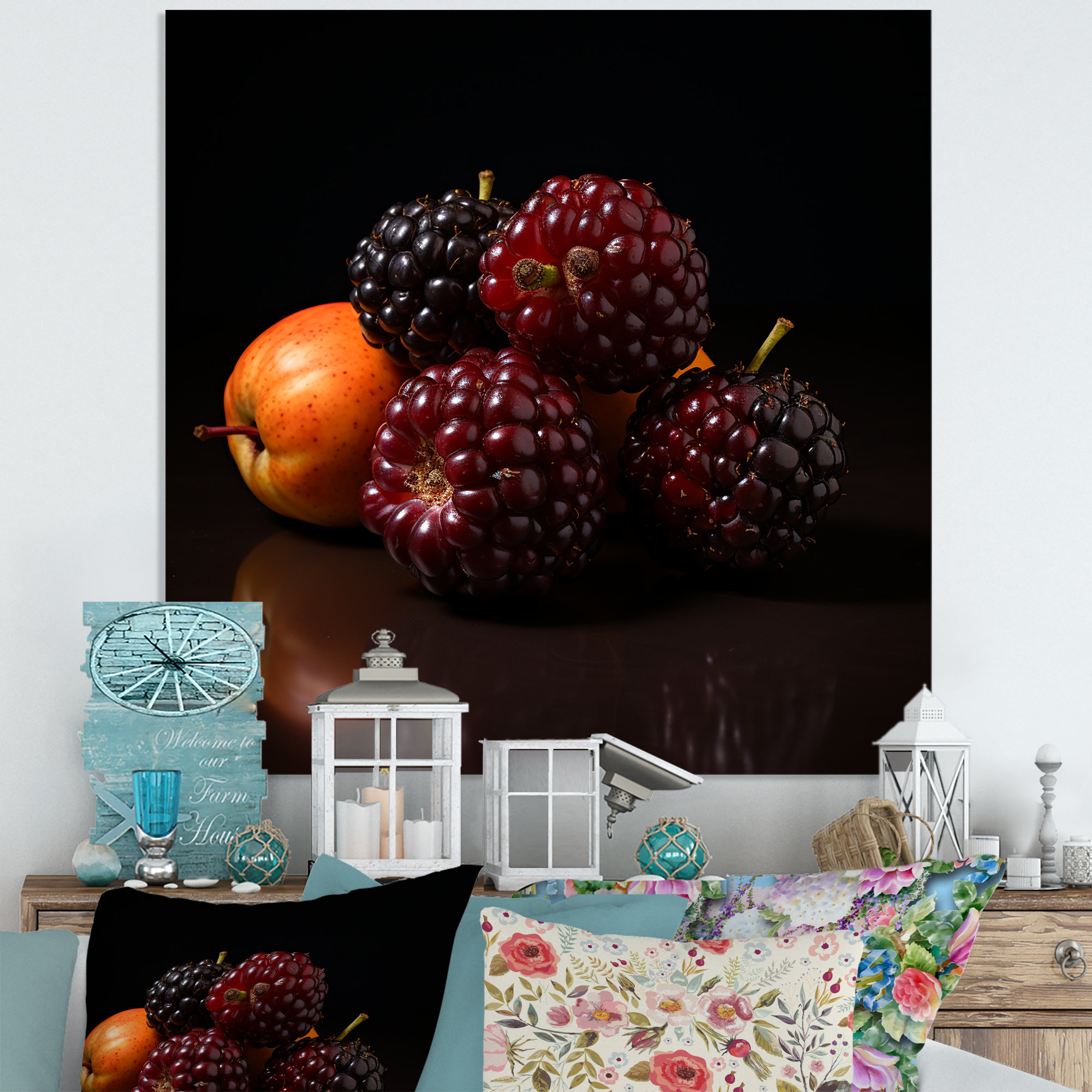 Latitude Run® Fruits Juicy Blackberry Delight - Fruits Metal Wall Art ...
