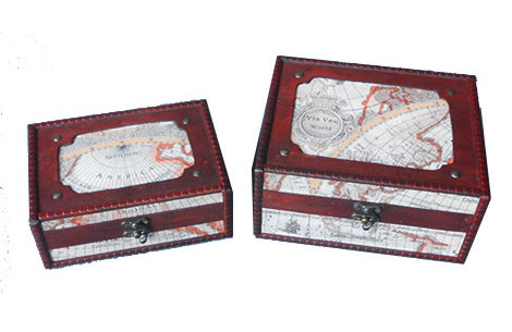 Bloomsbury Market Cuthbert 2 Piece Old World Map Trunk Set - Wayfair Canada