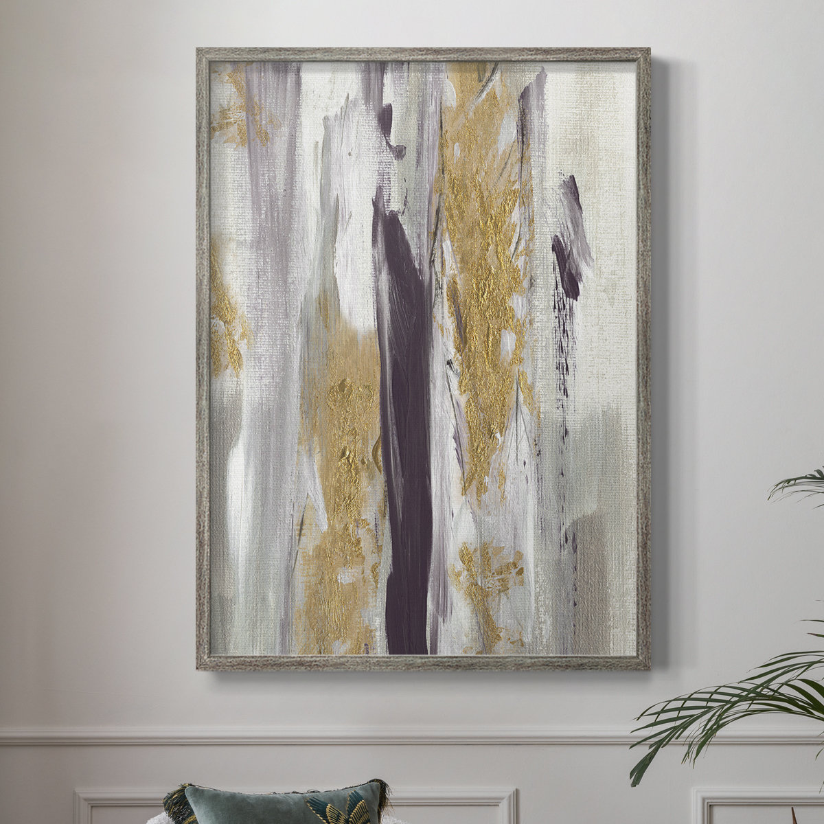 Wrought Studio™ Tumultuous Amethyst II Framed Print - Solid Wood | Wayfair