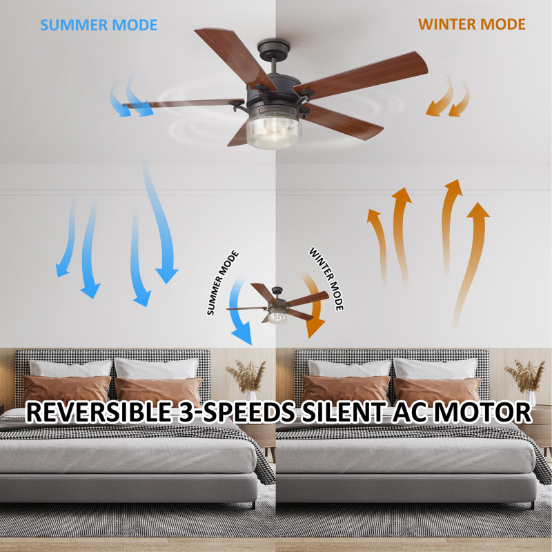 Latitude Run® Gizell 52'' Ceiling Fan with Light Kit | Wayfair
