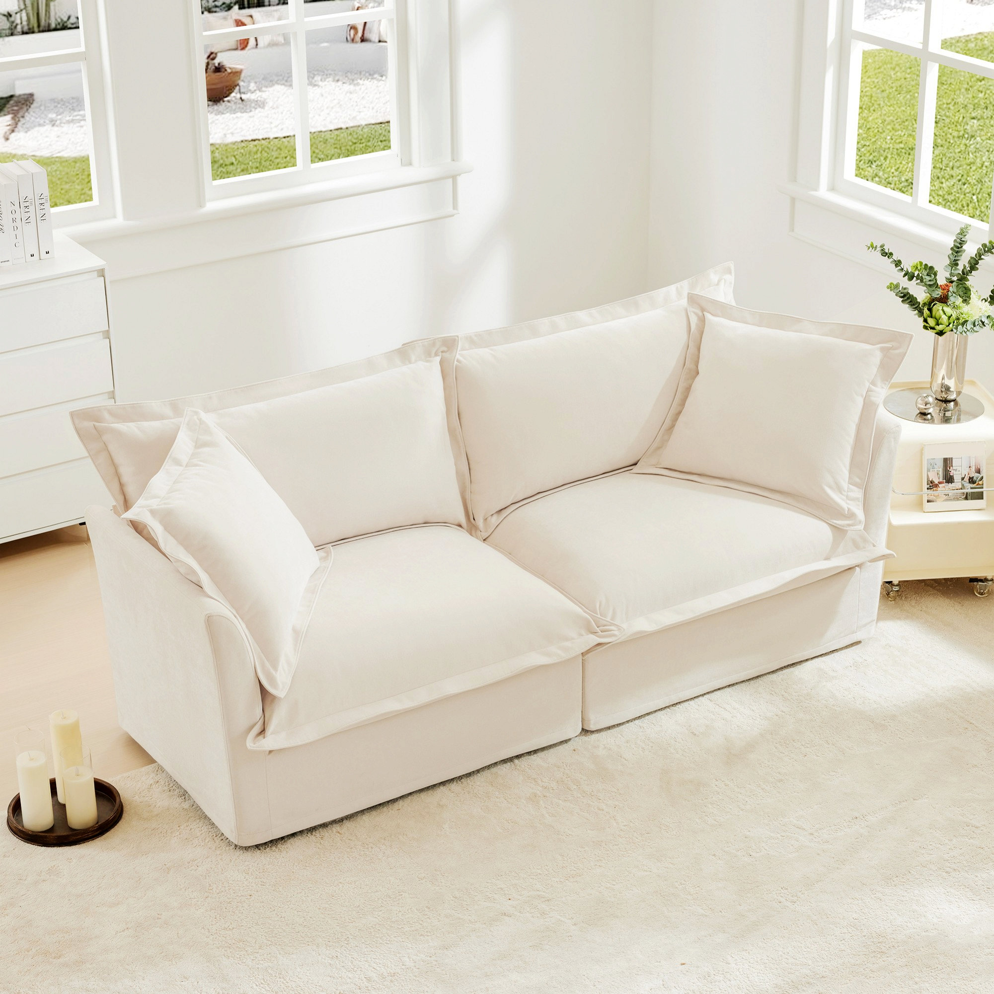 Ivy Bronx Modern 2-Seat Couch, Upholstered Sofa For For Small Space ...