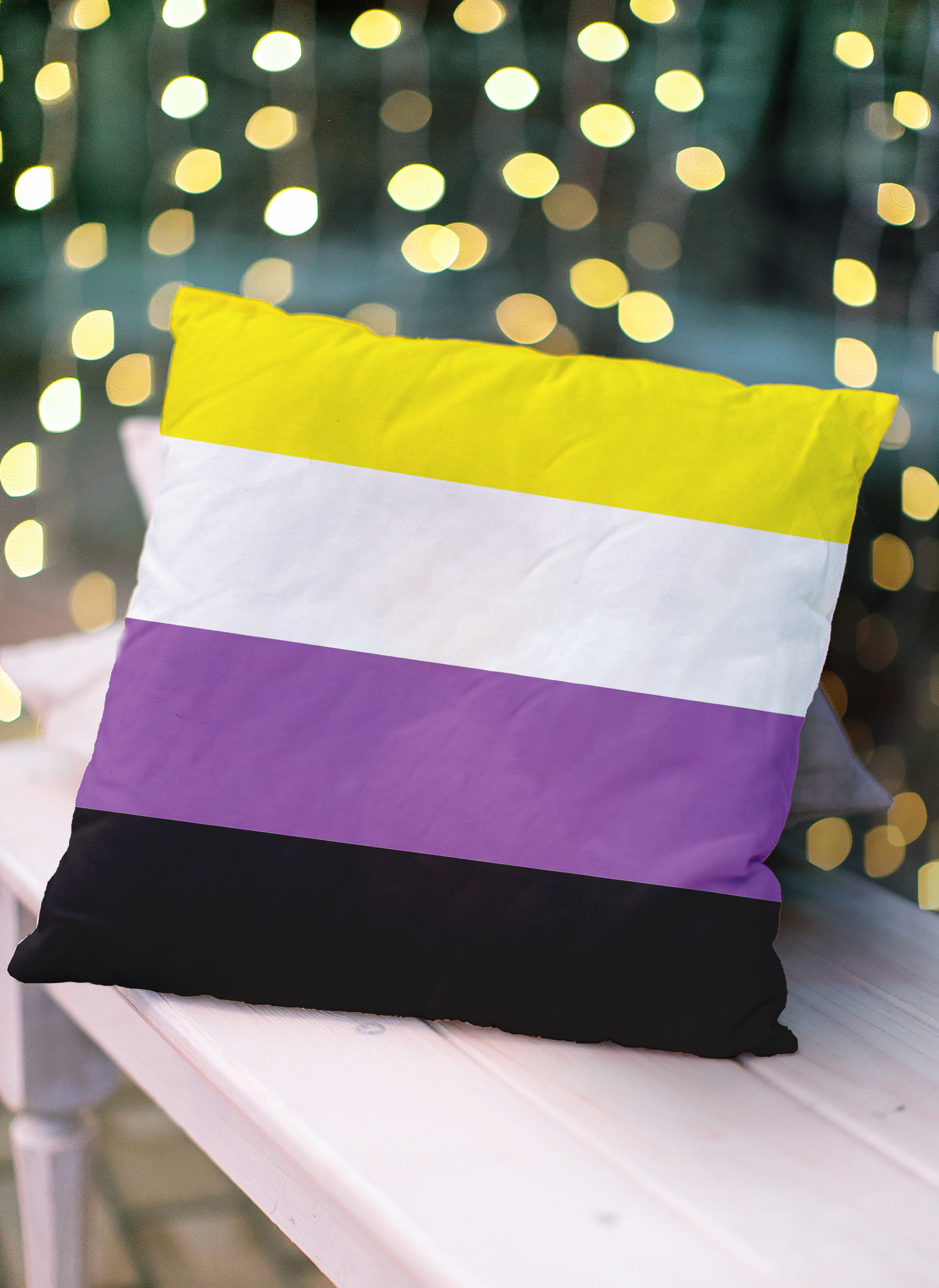e by design O5_Non-Binary Flag Decorative Throw Pillow - Wayfair Canada