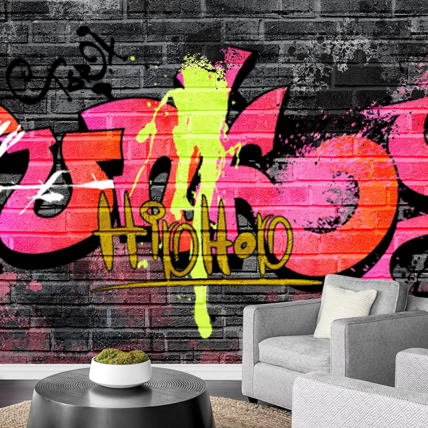 IDEA4WALL Red Stylish Hip Hop Spray Paint Words Graffiti & Street Art ...