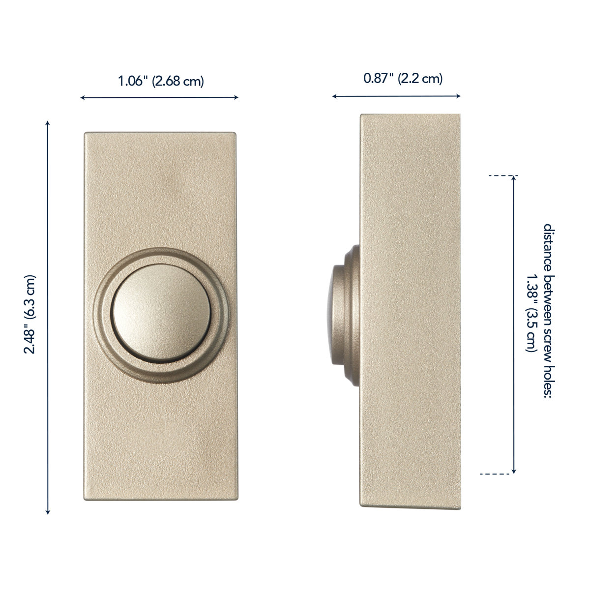 Symple Stuff Heath Zenith Satin Nickel Wireless Push Doorbell Button ...