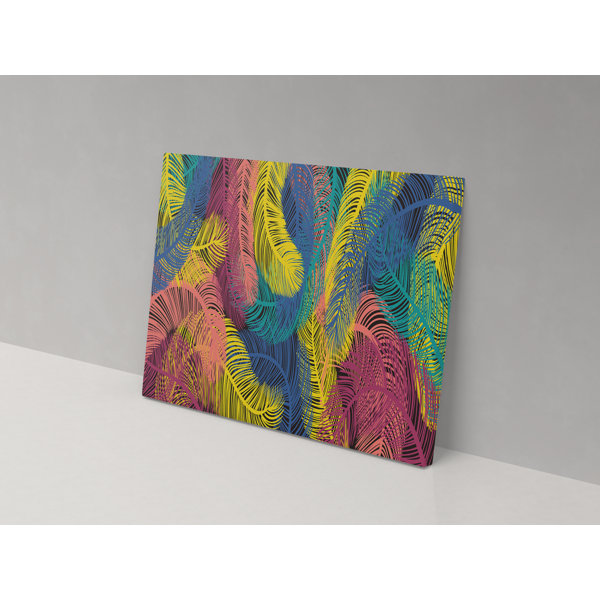 Metro Lane Feather Frenzy - Wrapped Canvas Painting | Wayfair.co.uk
