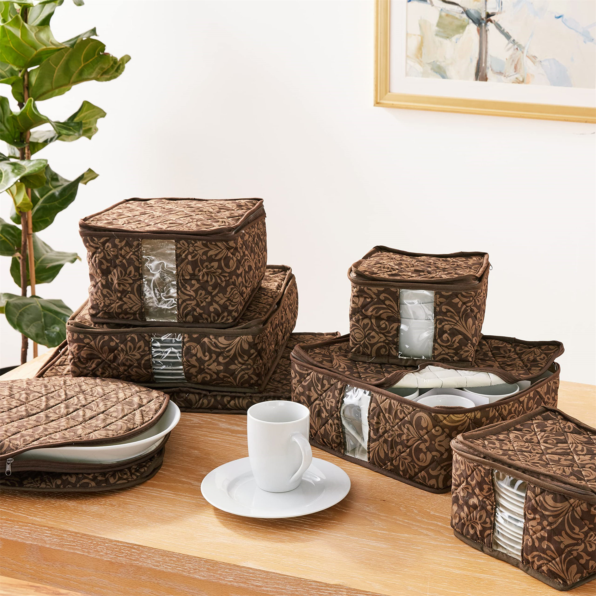 transparent.0 Fabric Dinnerware Storage Set | Wayfair