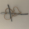 Winston Porter Metal Sticks Cross with Double Copper Heart Accent ...
