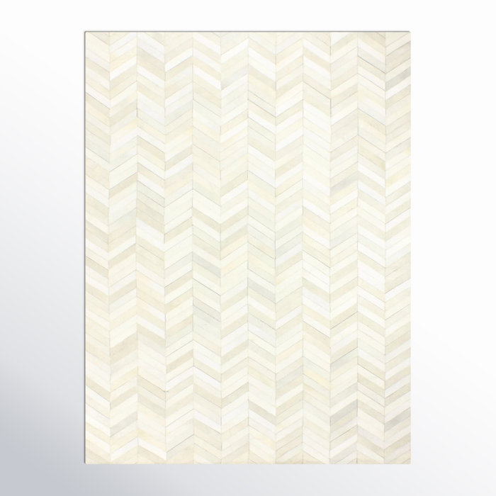 Marsha Hand-Woven Flatweave Leather White Area Rug & Reviews | AllModern