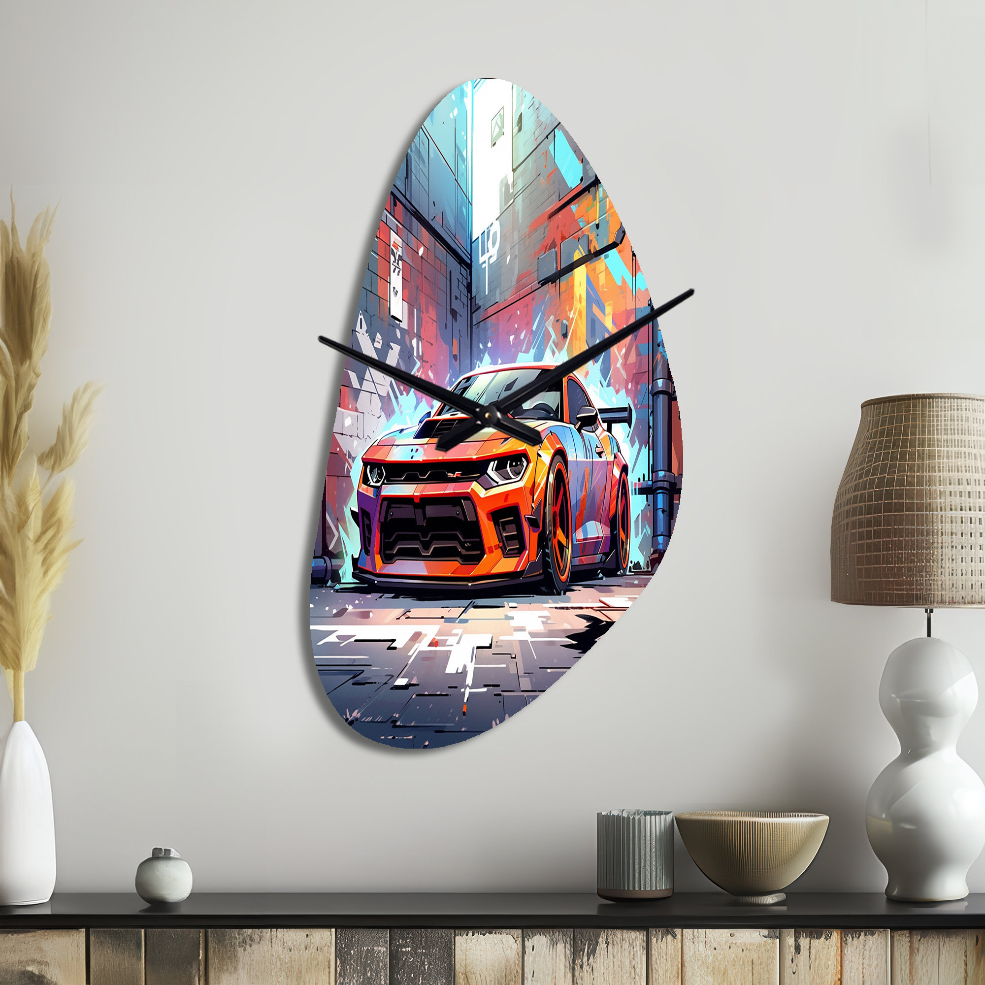 East Urban Home Lessage - Fall Shape Decorative Orange Car Muscle Car ...