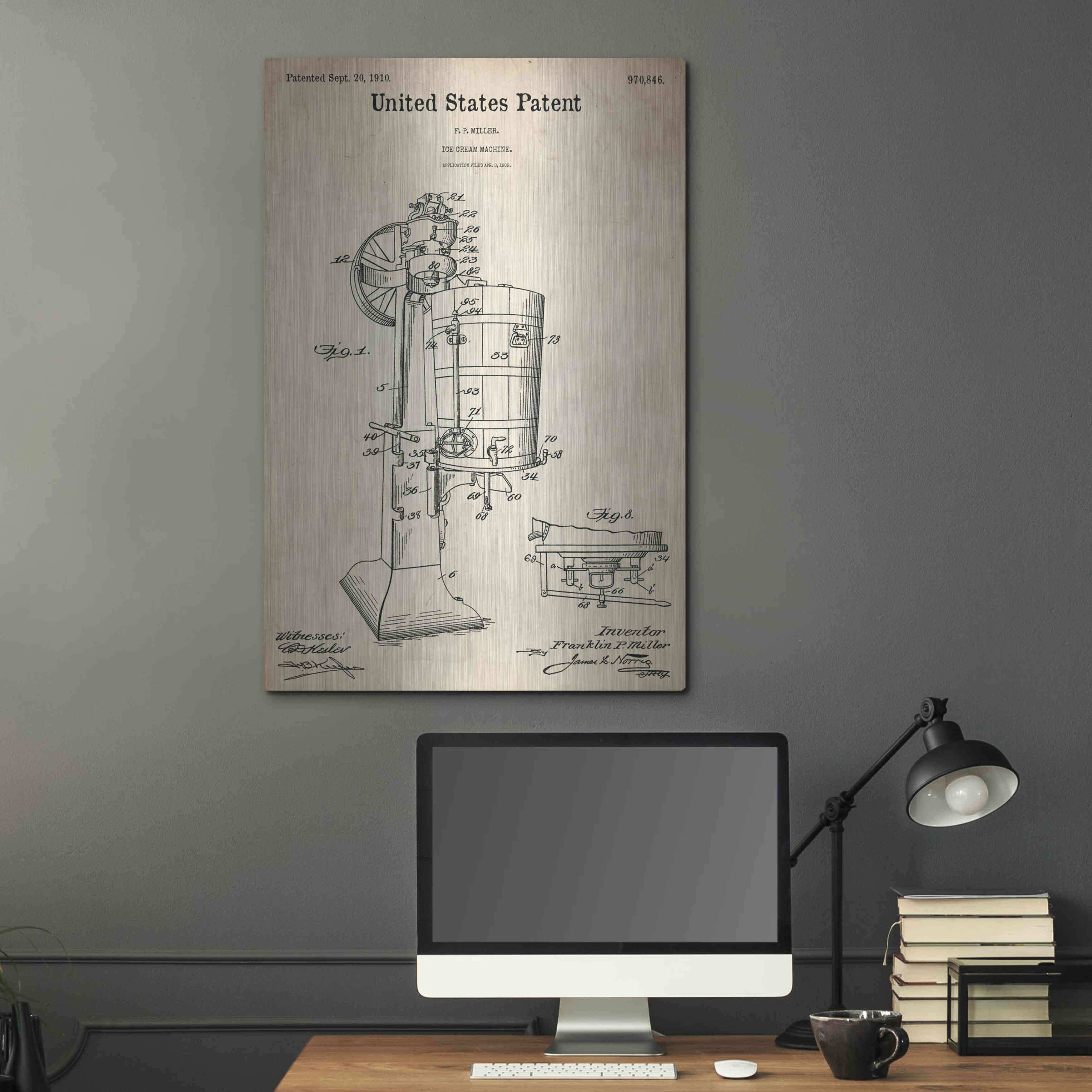 Trent Austin Design® " Ice Cream Machine Blueprint Patent Parchment ...