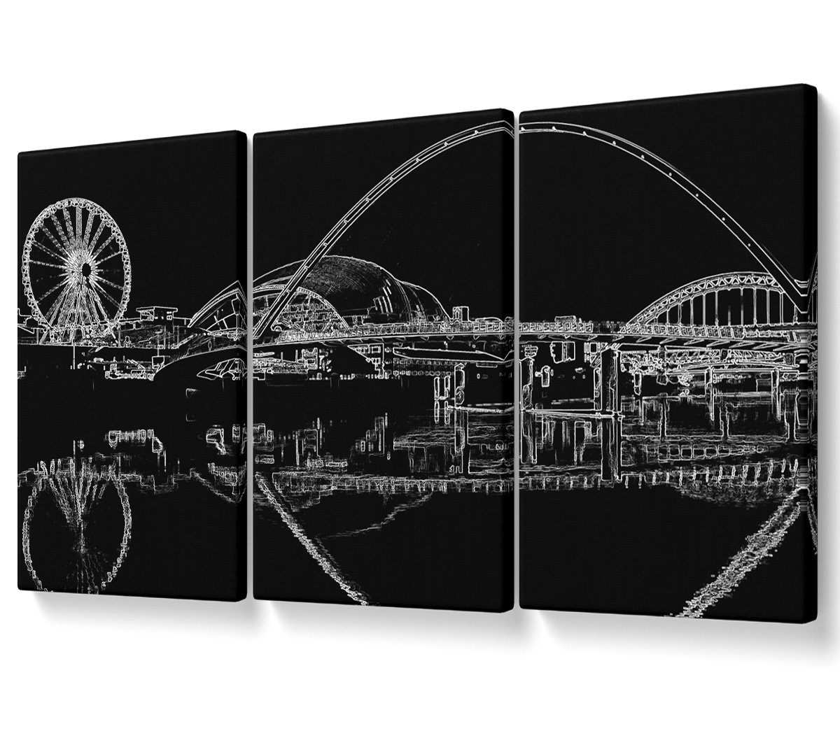 Ivy Bronx Gateshead Newcastle Millennium Bridge Psychedelic Canvas 3 ...