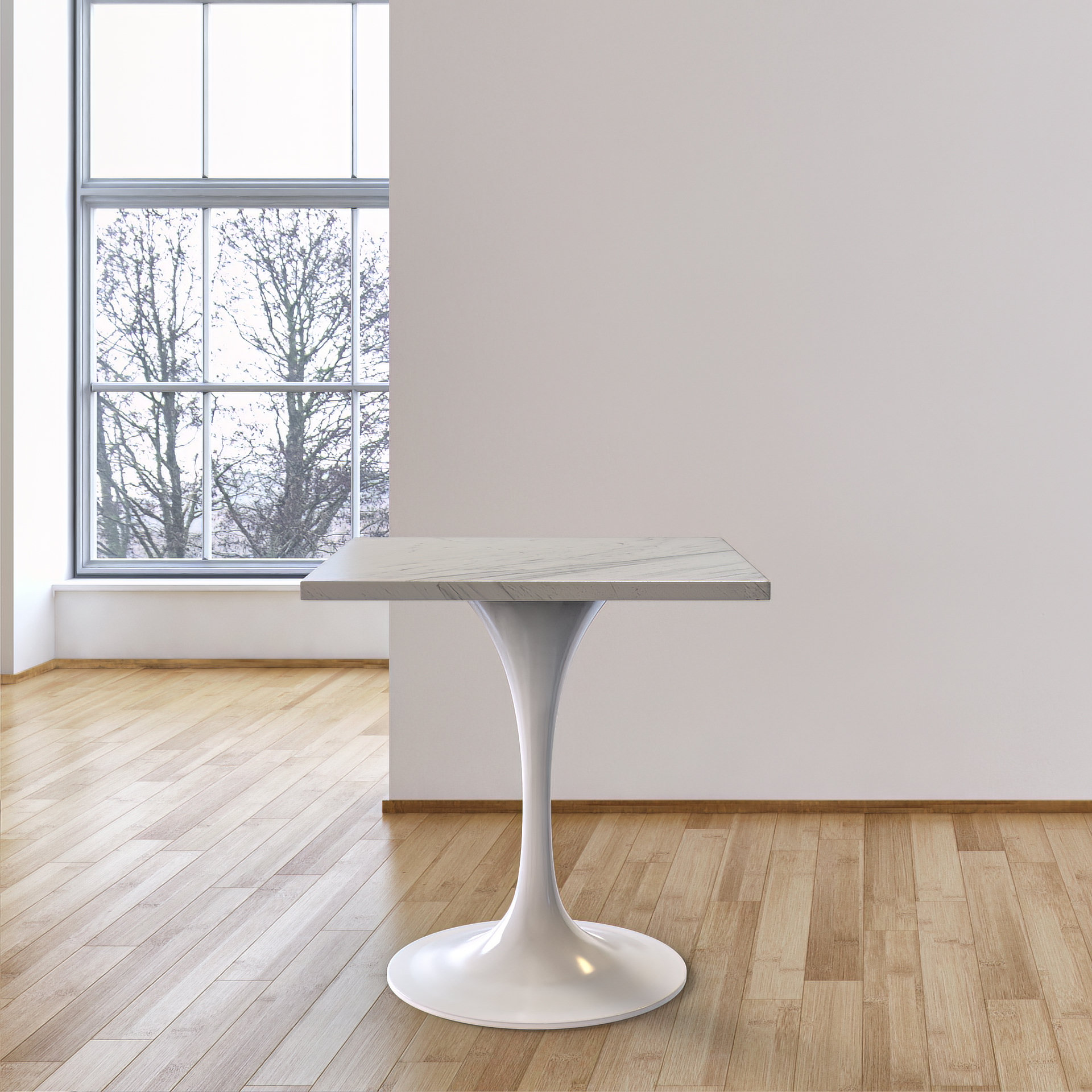 Ivy Bronx Square Modern Dining Table With Top And Stainless Steel ...