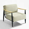 39F inc Modern Upholstered Reception Chair with Wood Armrests and Metal ...