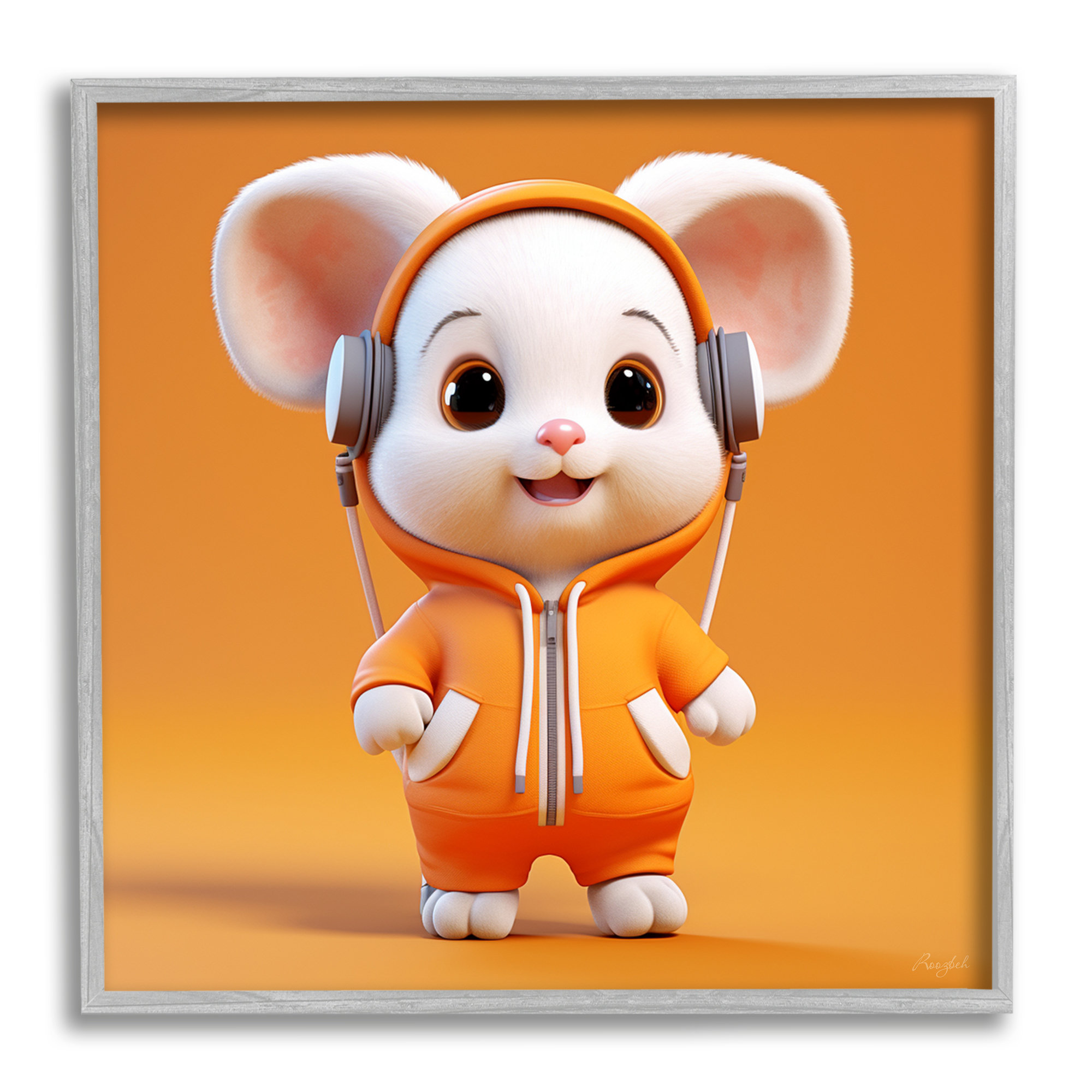 Stupell Industries Mouse With Headphones | Wayfair