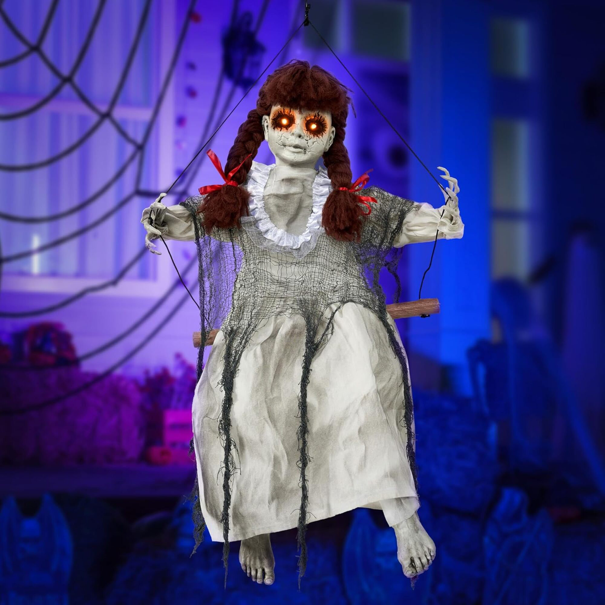 The Holiday Aisle® Outdoor Halloween Decorations, Animatronics Hanging ...
